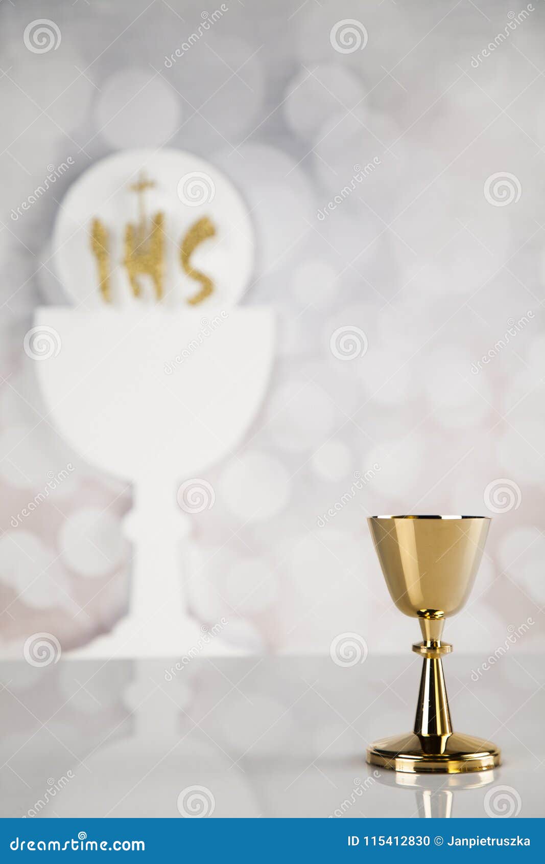 Holy Communion for Christianity Religion, Elements on White Back Stock ...