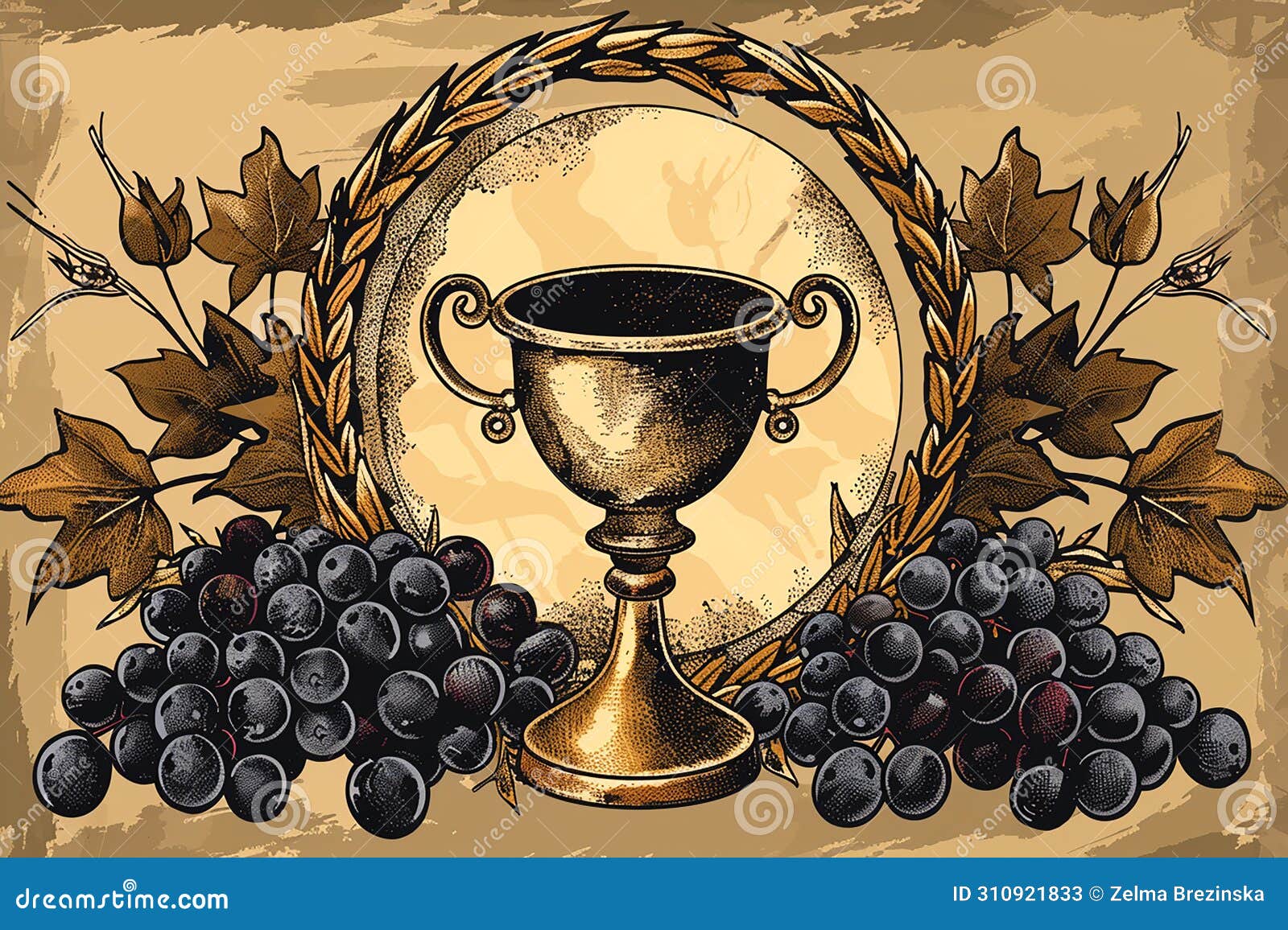 Holy Communion Composition Horizontal Illustration Stock Illustration ...