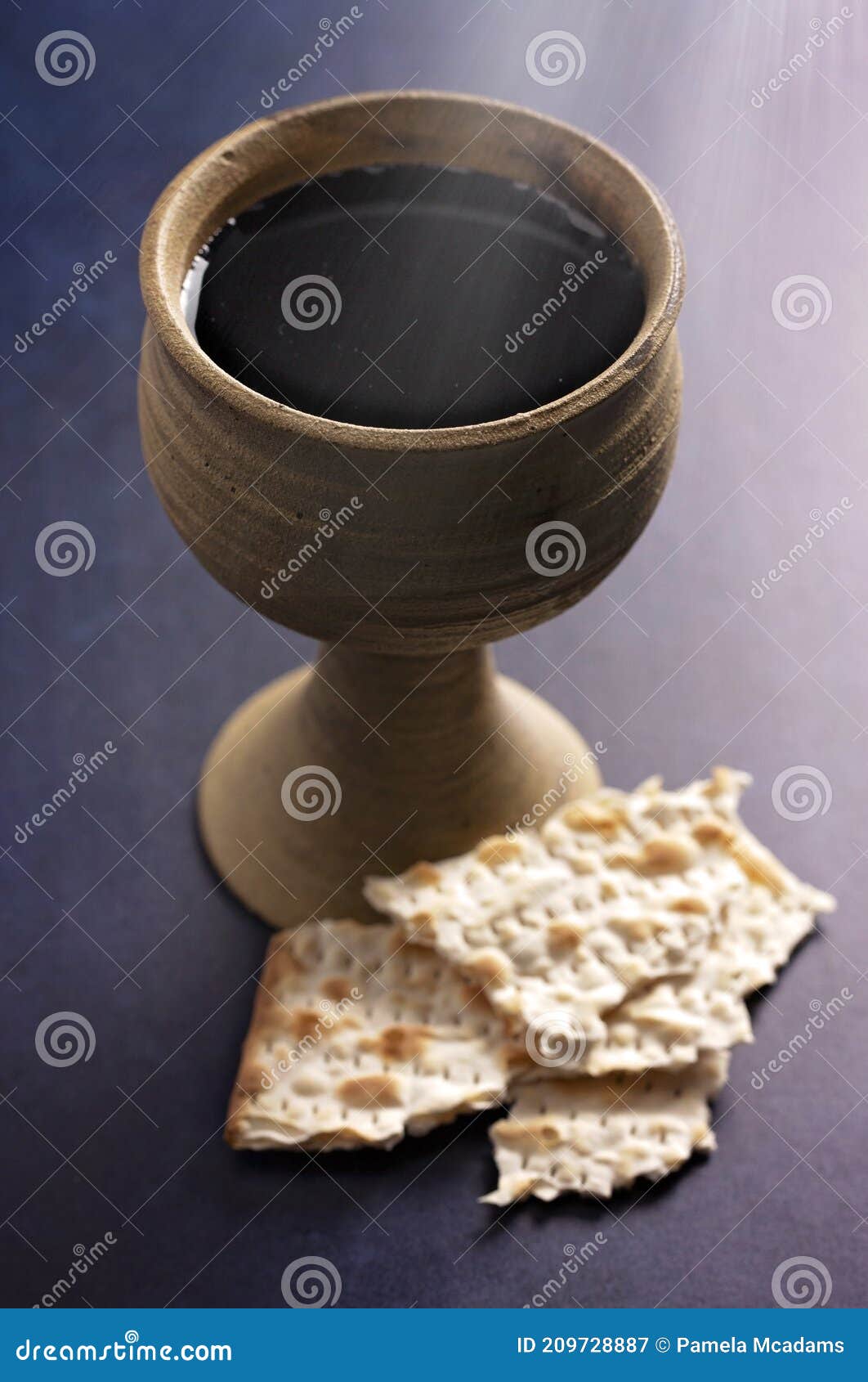 Holy Communion on a Dark Blue Surface in the Sunlight Stock Image ...