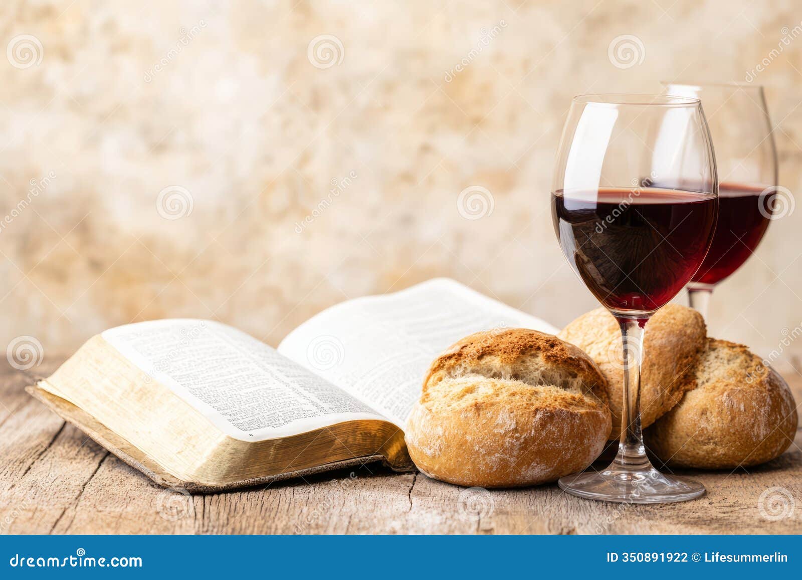 Holy Communion Elements (bread and Wine). Stock Photo - Image of wine ...