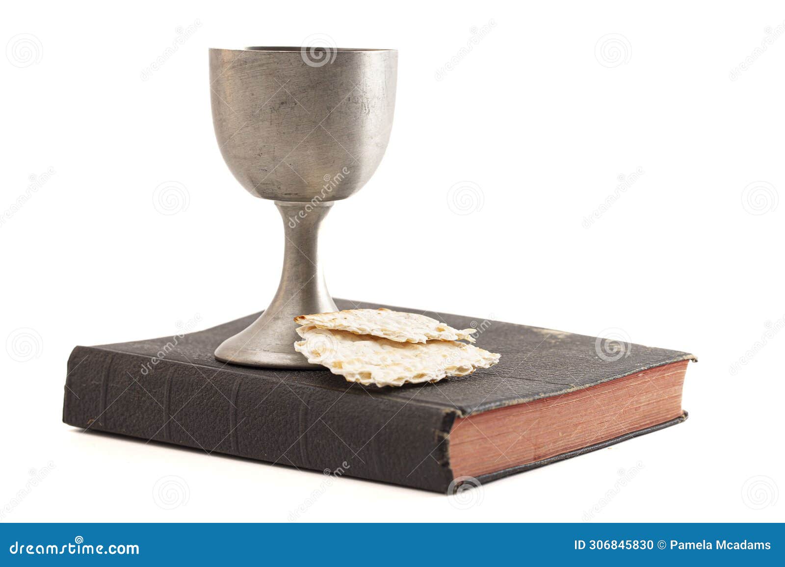 The Holy Communion Set in a Pewter Goblet Isolated on White Background ...