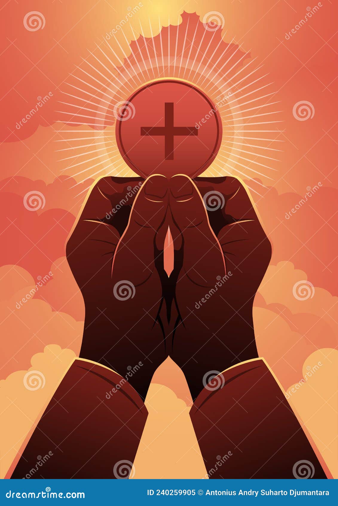 Holy Communion Vector Illustration Stock Vector - Illustration of ...