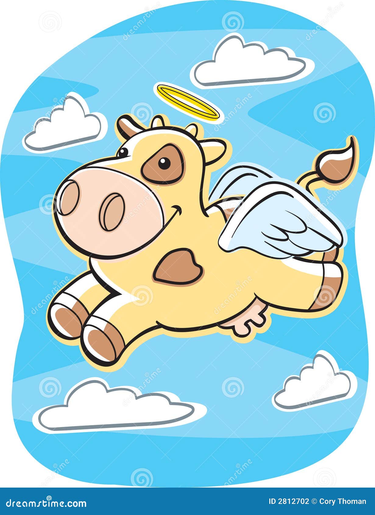 Holy Cow stock vector. Illustration of animal, flying - 2812702