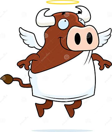 Holy Cow Angel stock vector. Illustration of wings, bull - 12492579