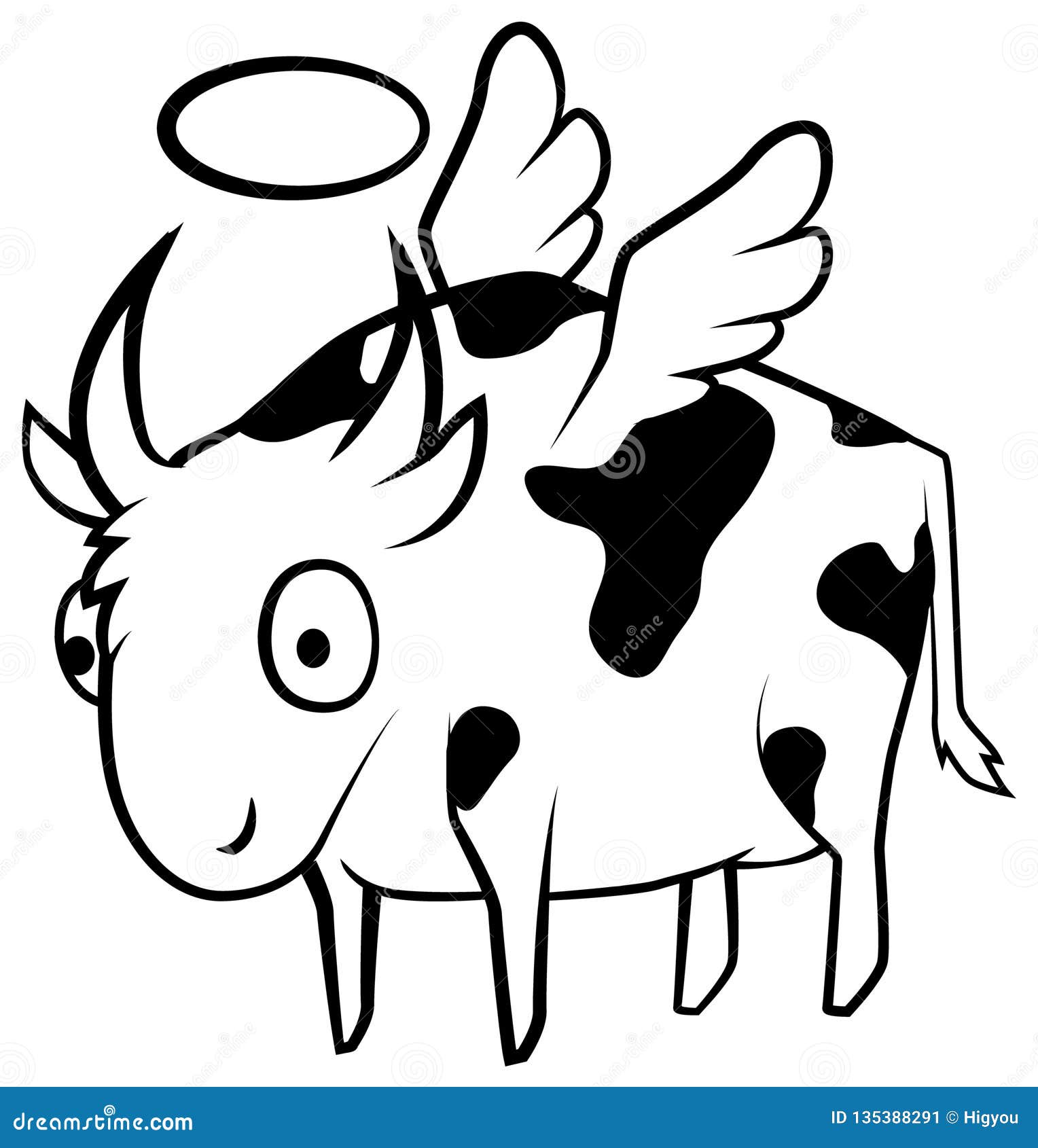 Holy Cow stock vector. Illustration of joke, humorous - 135388291