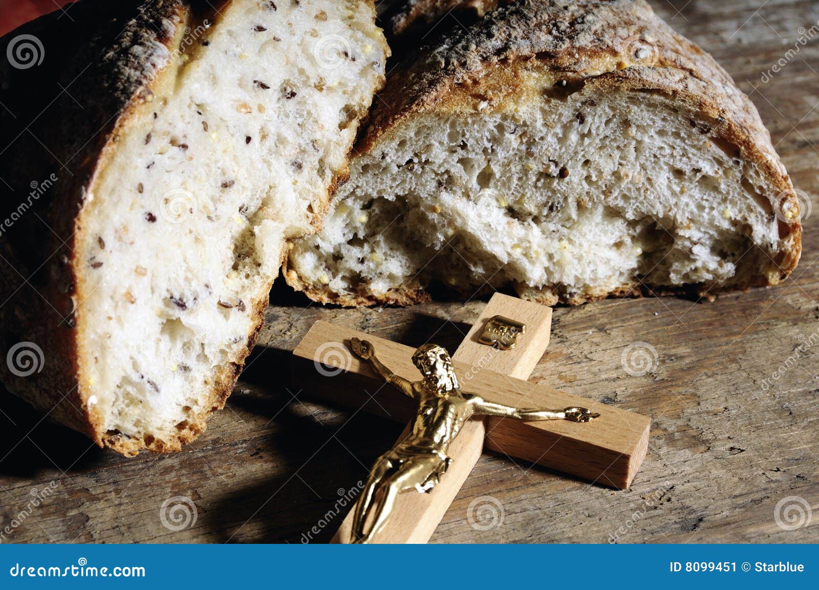 Holy cross and bread stock image. Image of crucifixion - 8099451