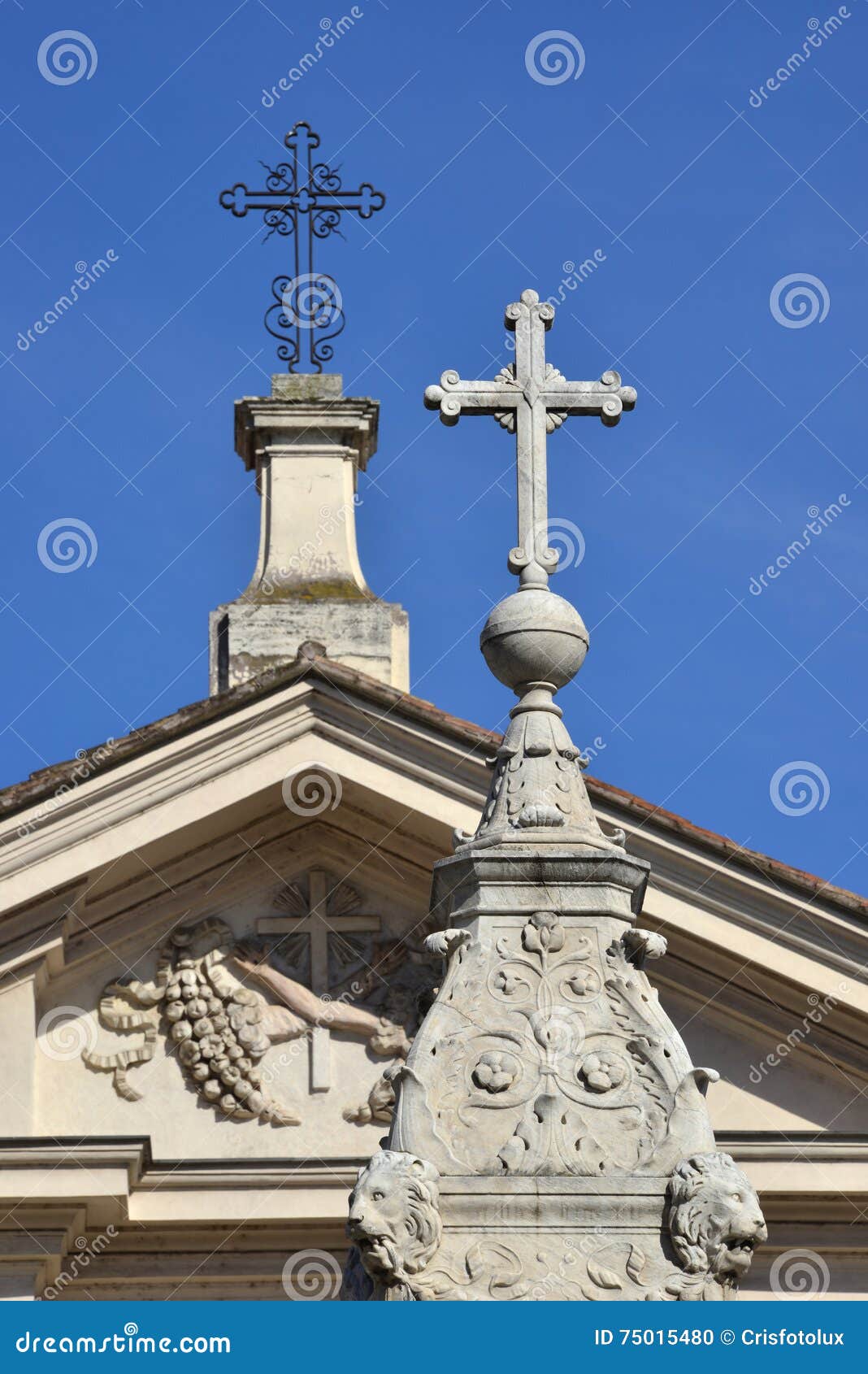 Holy crosses in Rome stock photo. Image of marble, catholic - 75015480
