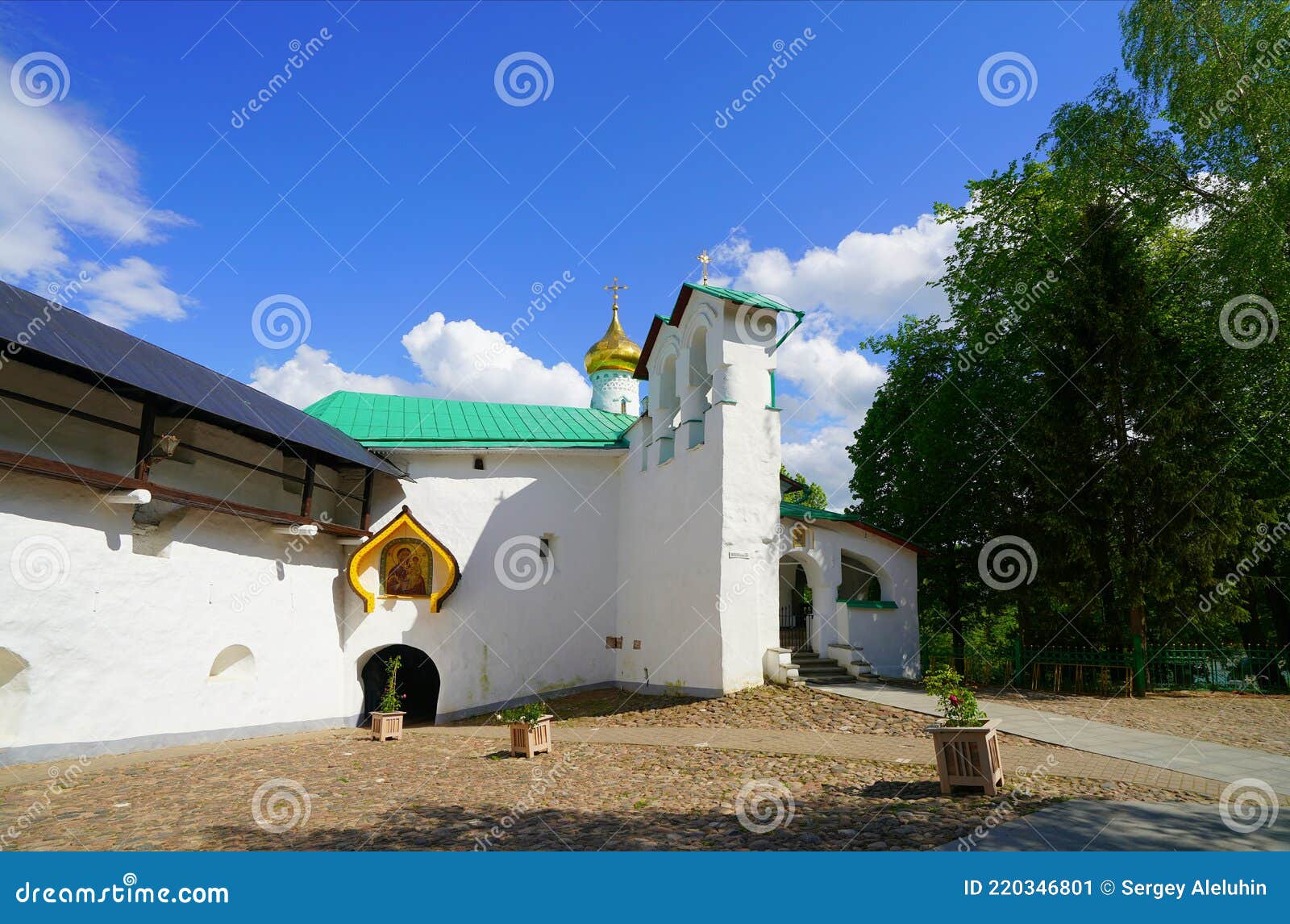 Holy Dormition Pskov-Pechersky Monastery Stock Image - Image of symbol ...