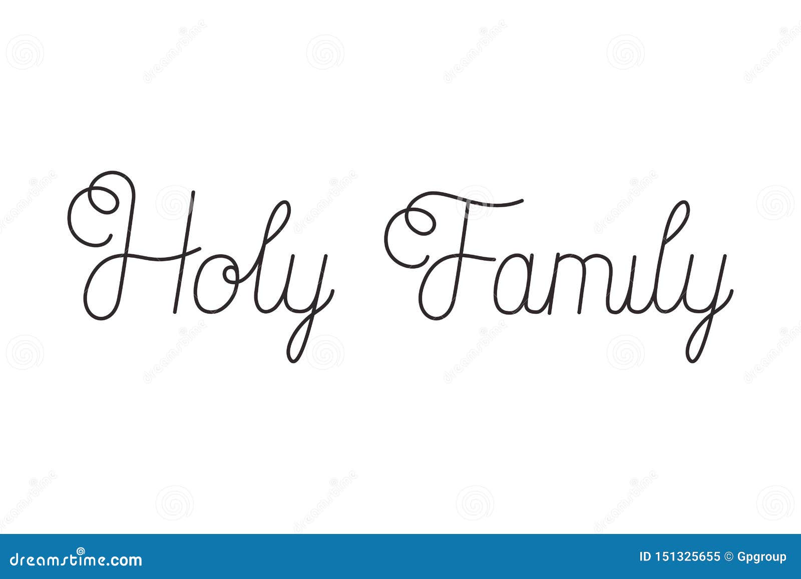 Holy Family Calligraphy Message Stock Vector - Illustration of ...