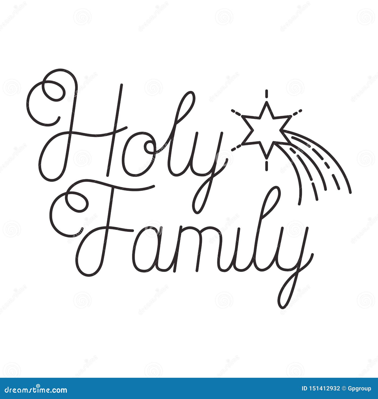 Holy Family Calligraphy Message Stock Vector - Illustration of classic ...