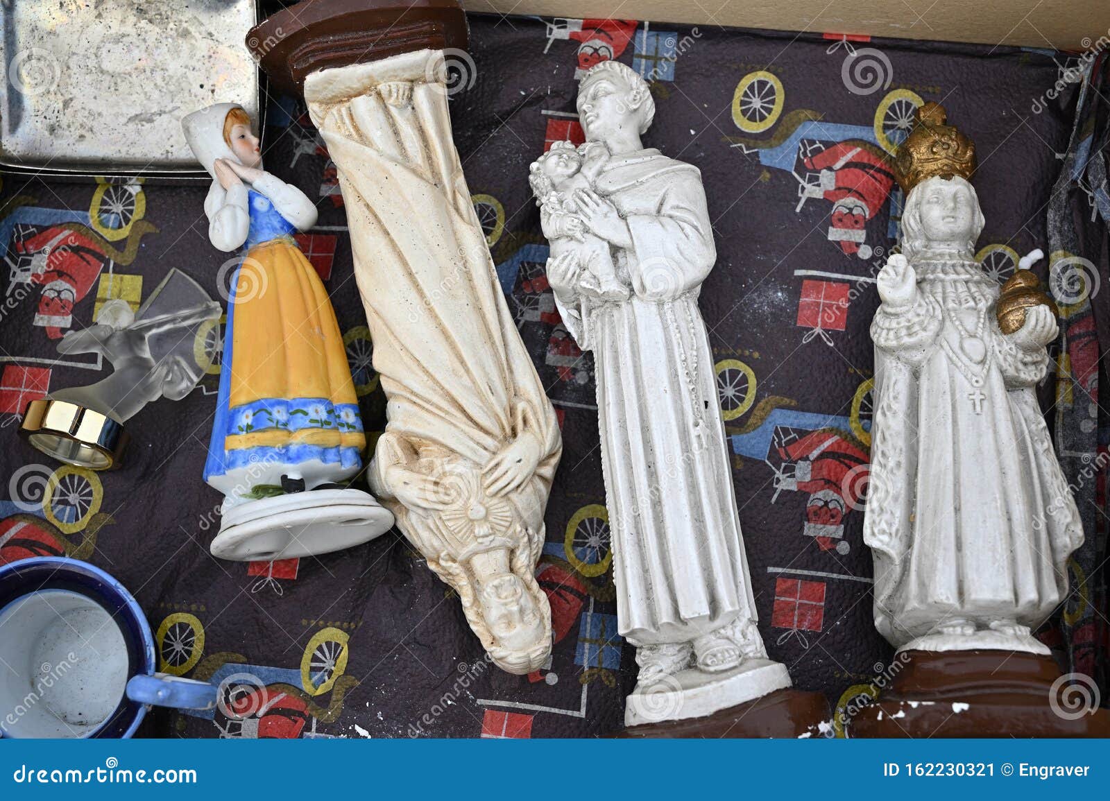 Holy Figurines Souvenirs Vintage Objects Flea Market Stock Image ...
