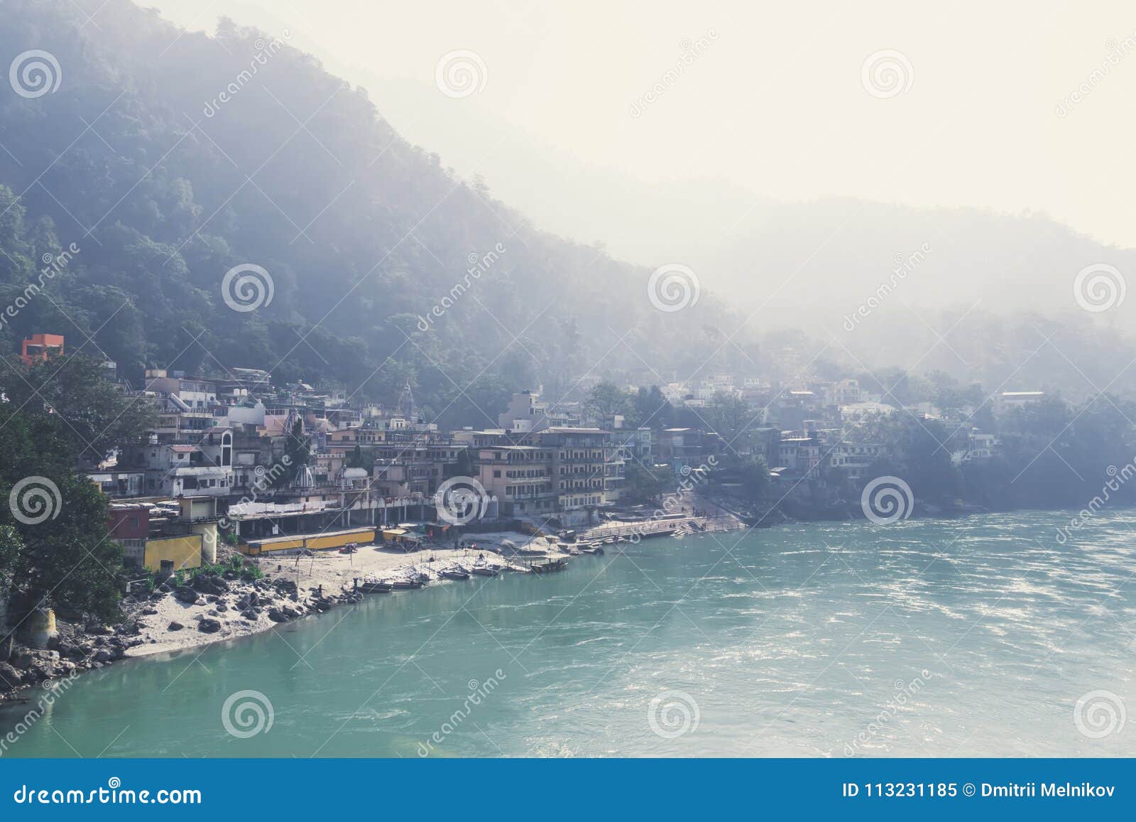 Holy Ganges River In Rishikesh, India. Royalty-Free Stock Photography ...