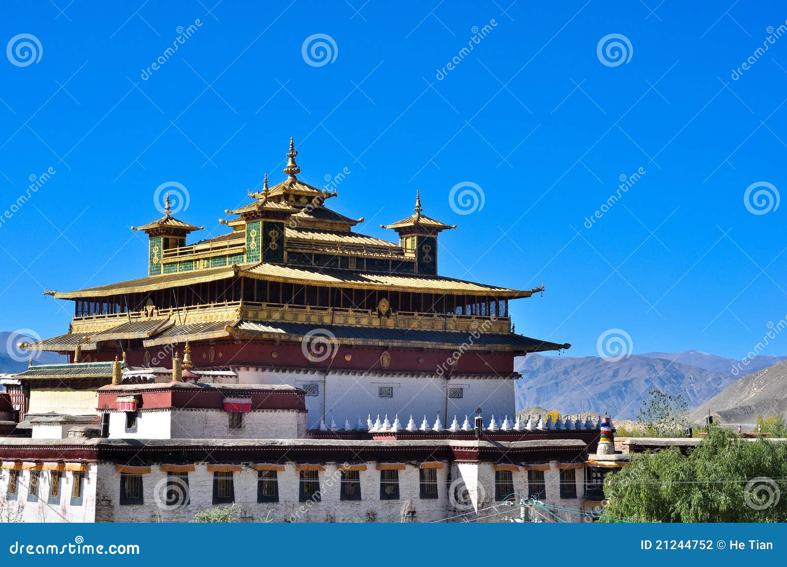 The Holy Golden Temple in Samye Monastery Stock Photo - Image of china ...