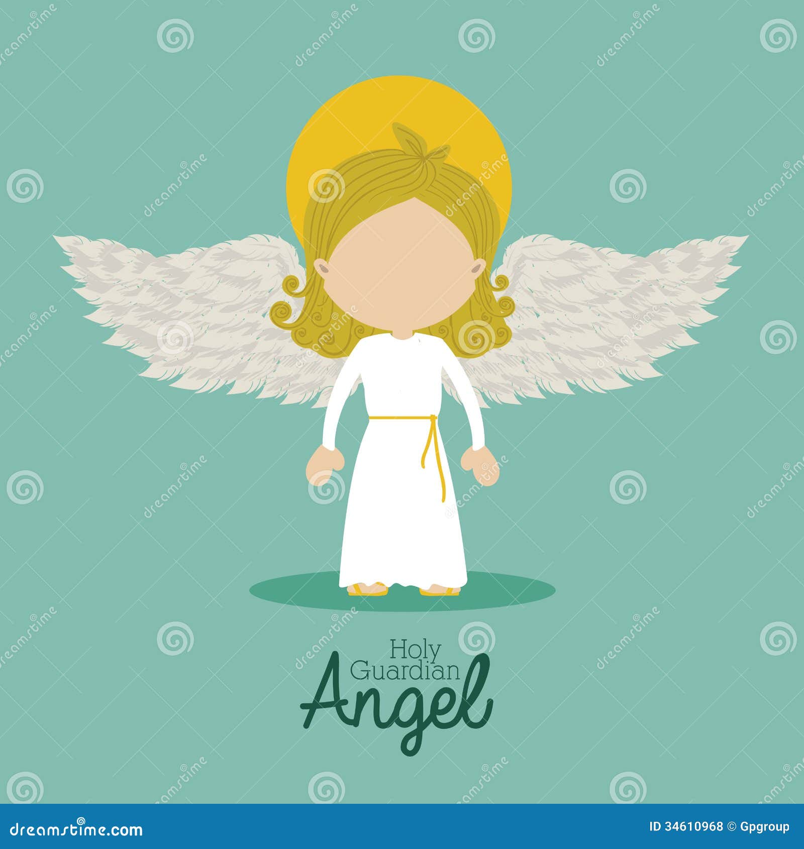 Holy guardian angel stock vector. Illustration of character - 34610968