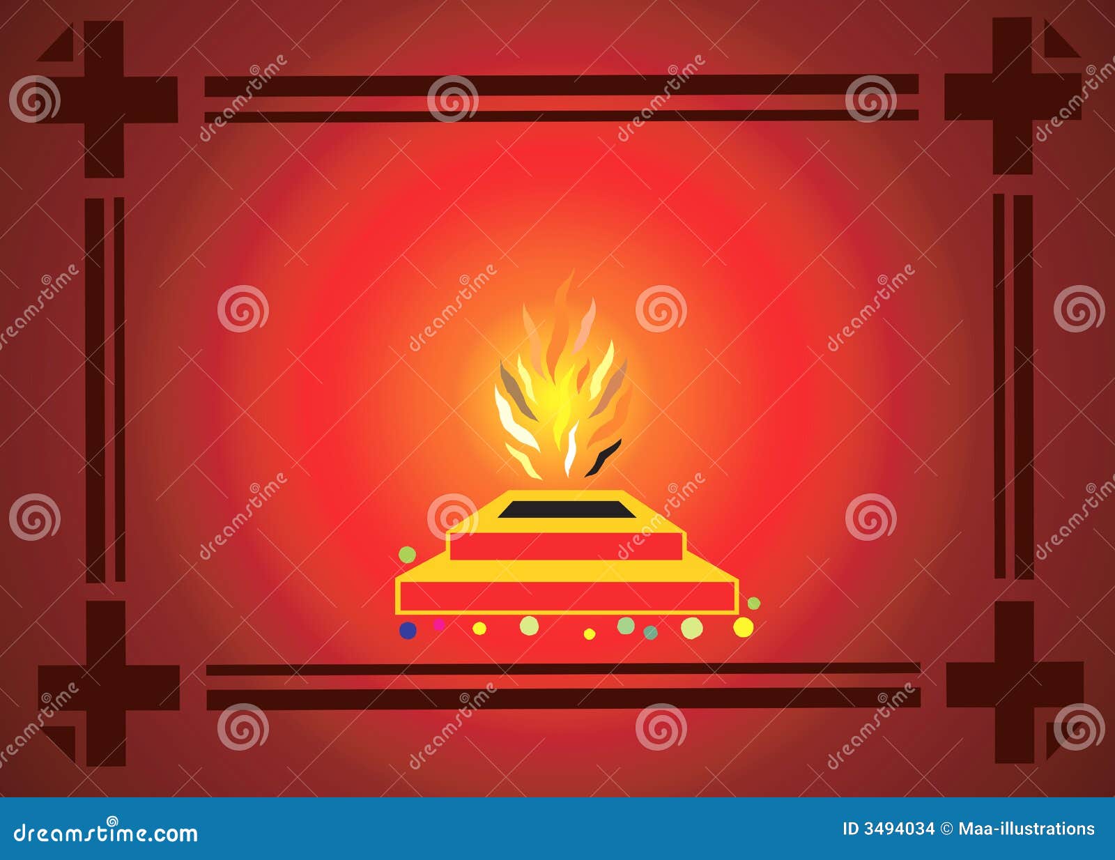 Holy Homam stock vector. Illustration of good, incense - 3494034