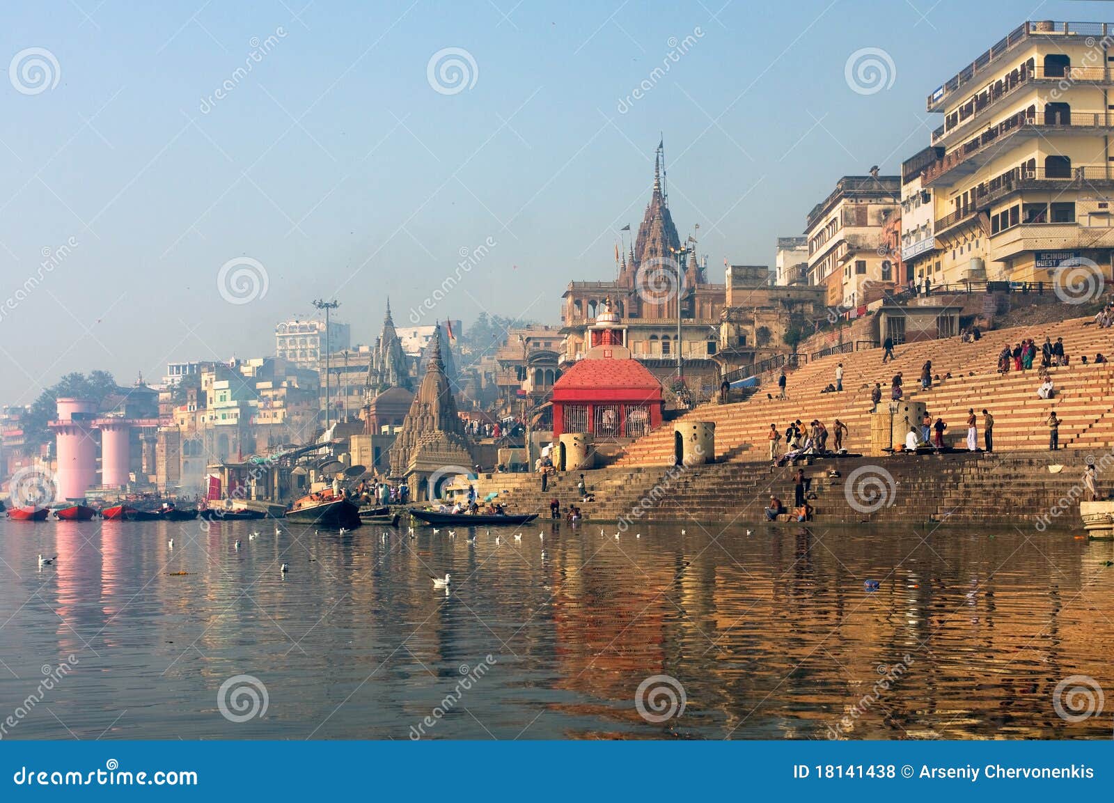 Holy Indian city Varanasi editorial stock photo. Image of contemplation ...