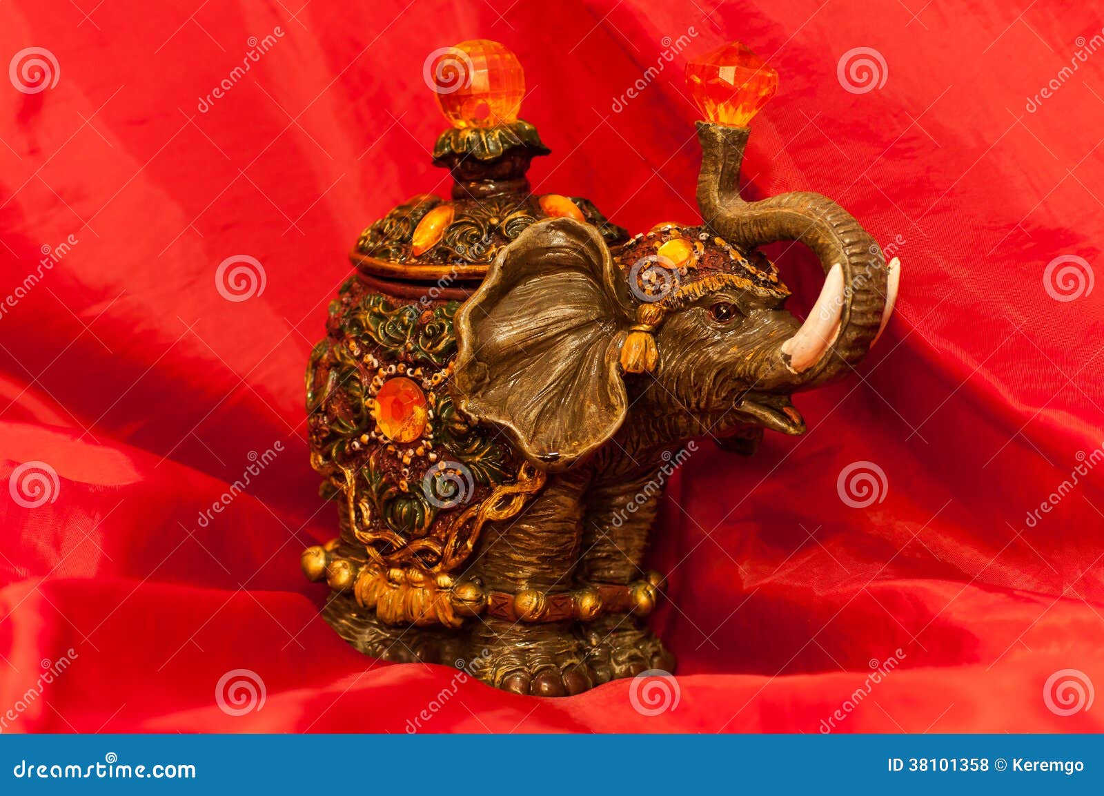 Holy Indian Elephant Figurine Stock Photo - Image of symbols, religion ...