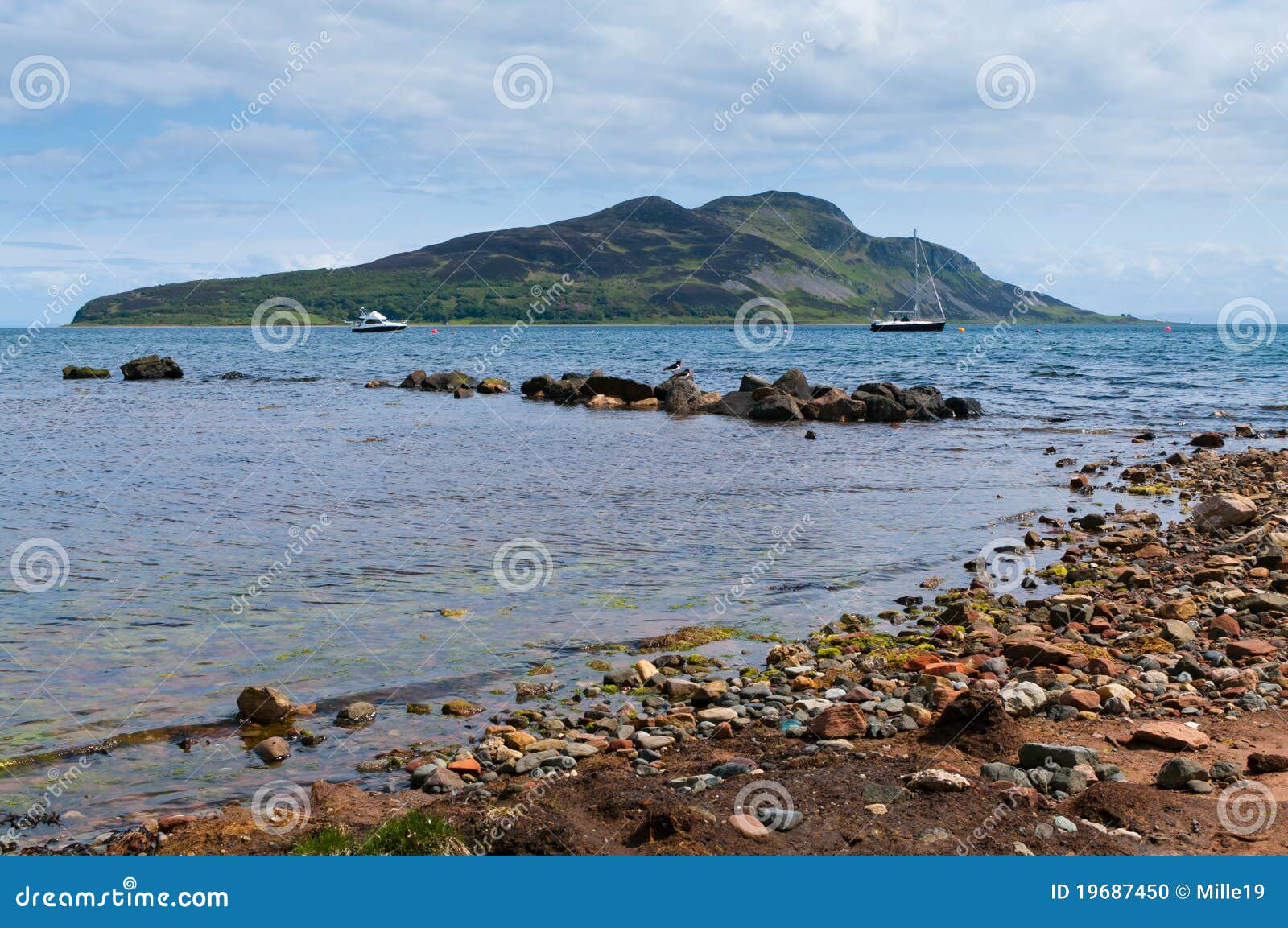 Holy Island from Lamlash Bay. Stock Photo - Image of shore, arran: 19687450