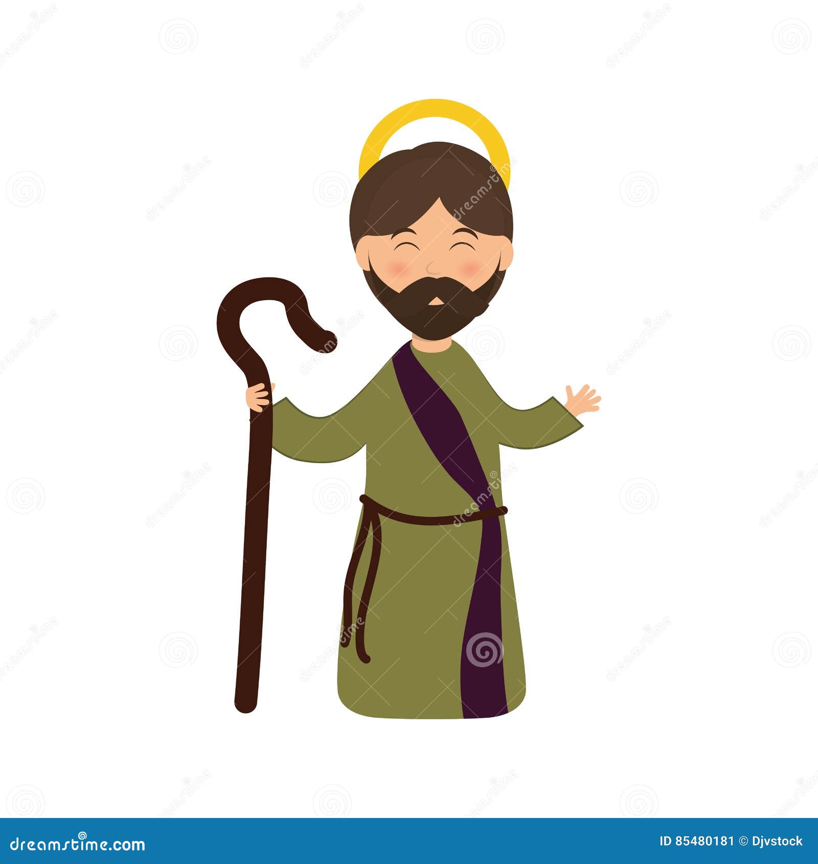Joseph Cartoon And Baby Of Holy Night Design Vector Illustration ...
