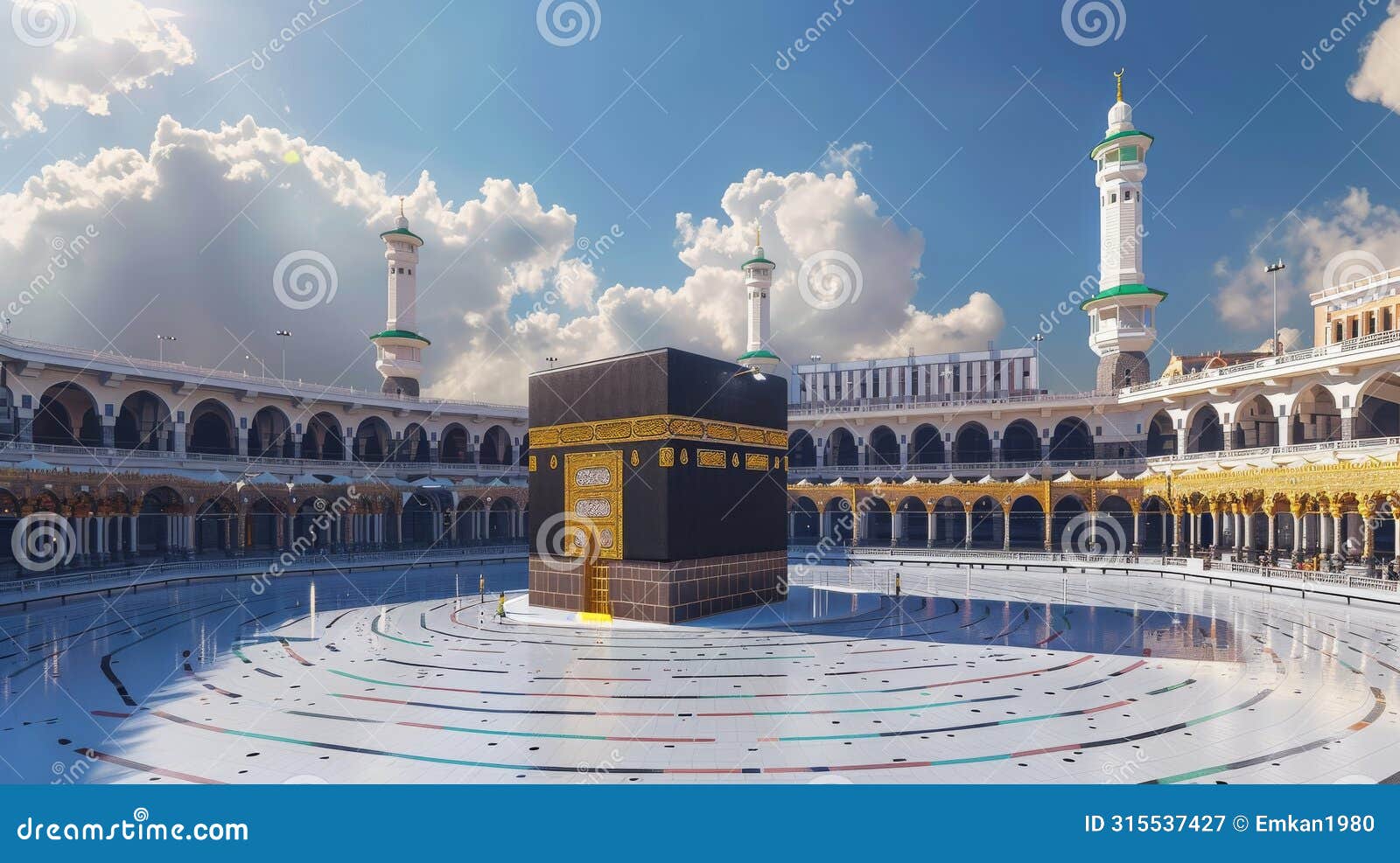 The Holy Mosque of Mecca stock illustration. Illustration of saudi ...