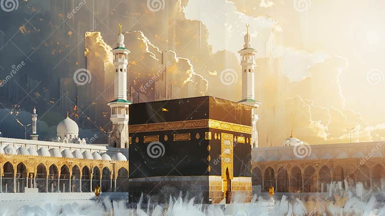 Holy Kaaba in Mecca, Saudi Arabia. Style in Acrylic Painting Stock ... Holy Kaaba in Mecca, Saudi Arabia. Style in Acrylic Painting Stock ...