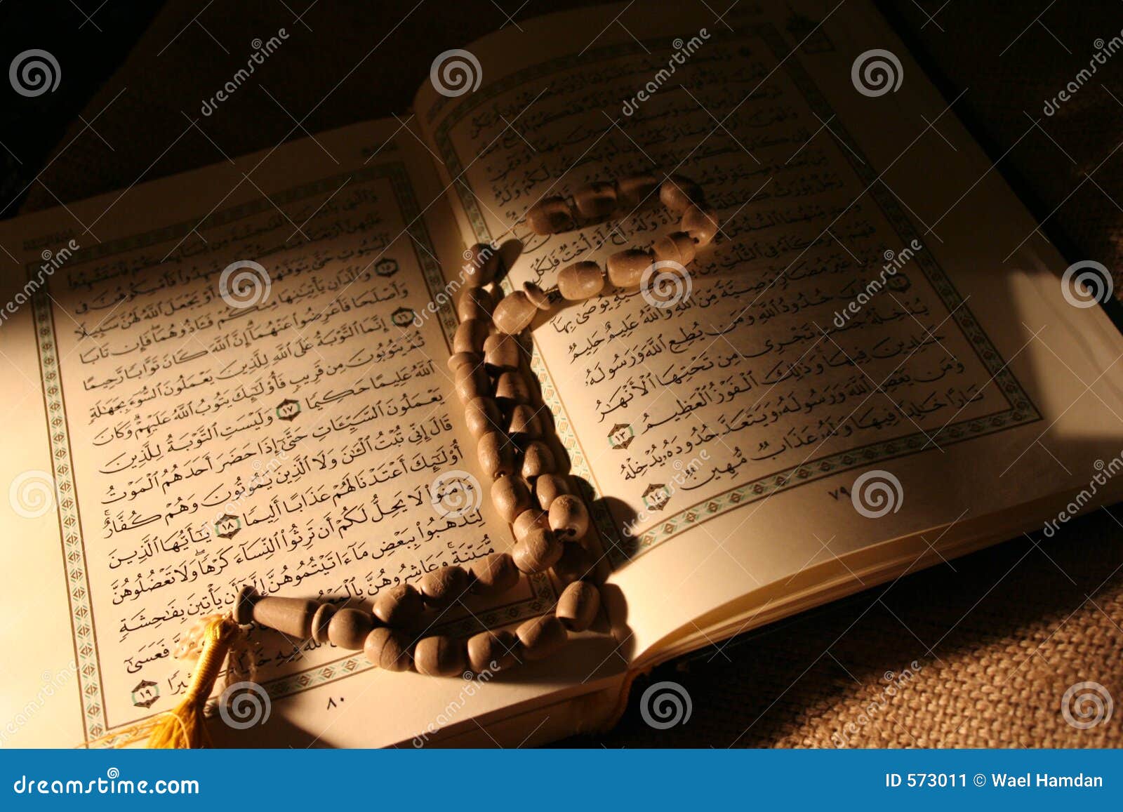 Holy koran & rosary stock image. Image of books, islam - 573011