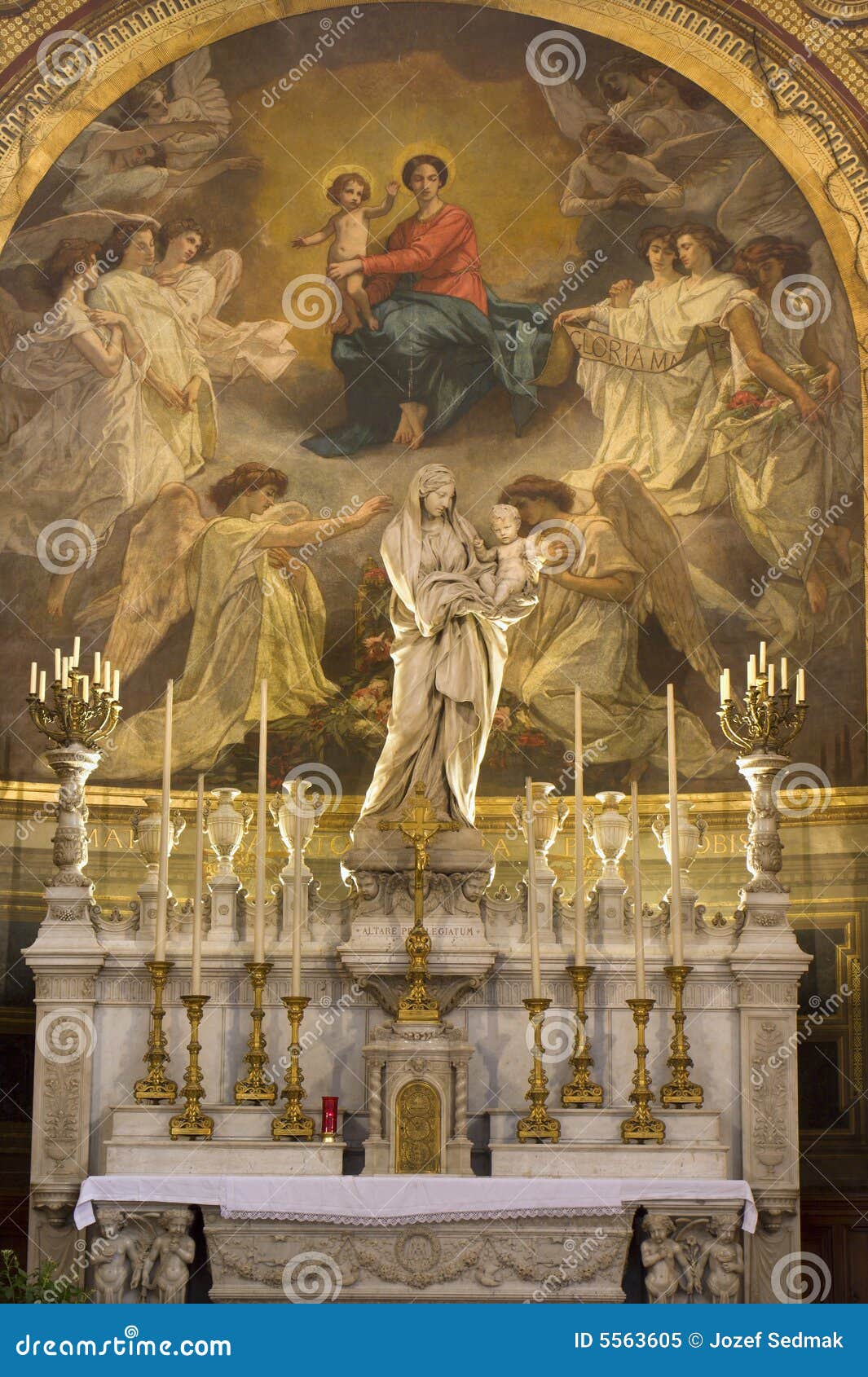 Holy Mary Altar from Paris Church Stock Image - Image of interior, holy ...