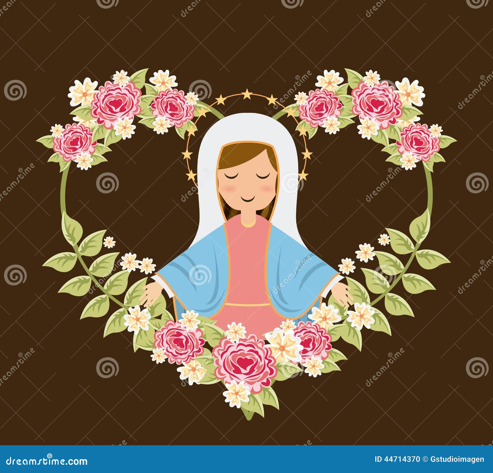Holy mary stock vector. Illustration of holiday, virgin - 44714370