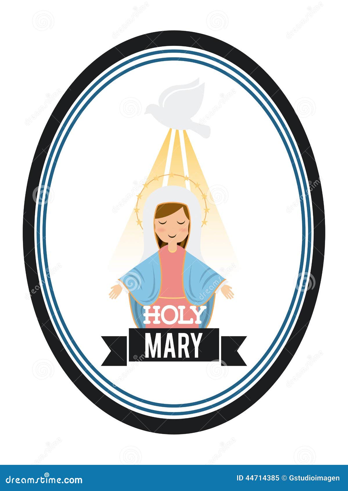 Holy mary stock vector. Illustration of holiday, christian - 44714385