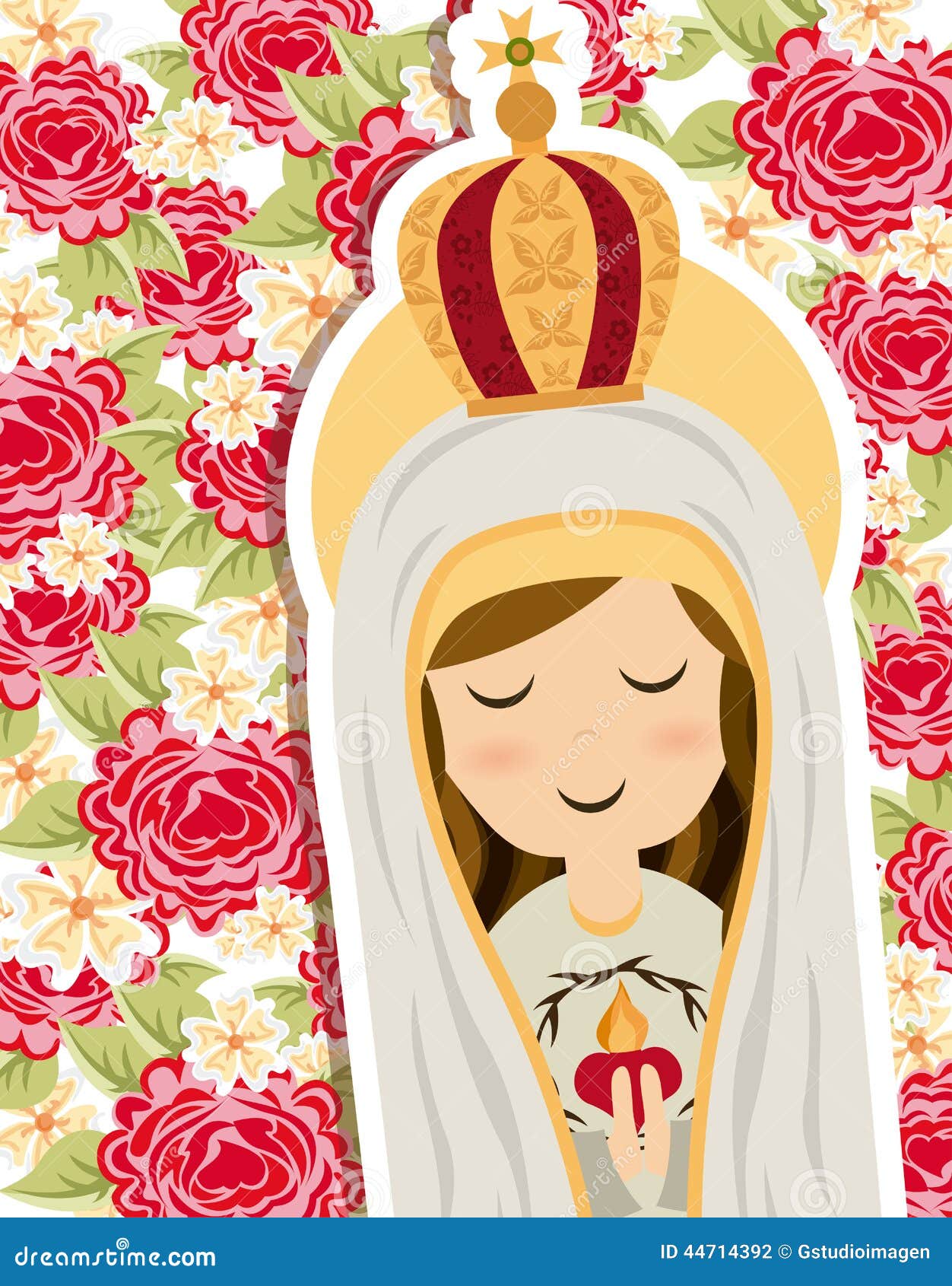 Holy mary stock vector. Illustration of sacred, mary - 44714392