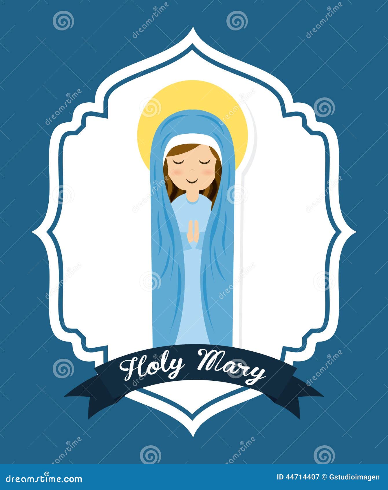 Holy mary stock vector. Illustration of label, religion - 44714407