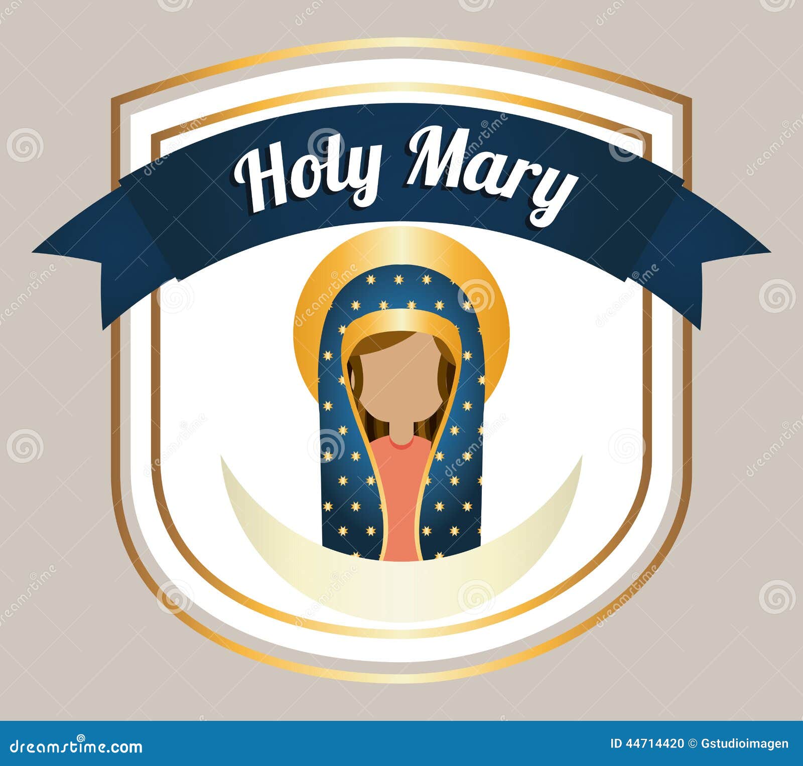Holy mary stock vector. Illustration of christian, virgin - 44714420