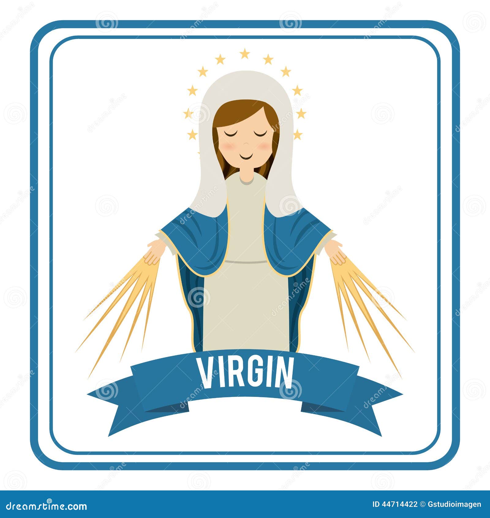 Holy mary stock vector. Illustration of virgin, prayer - 44714422