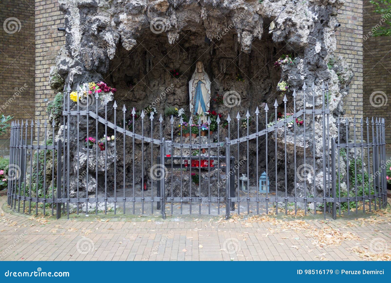 Holy Mary Statue in Chapel with the Appearance of a Grotto Stock Image ...