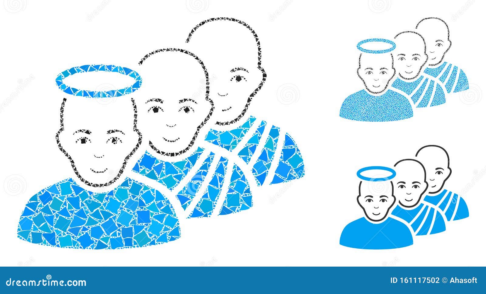 Holy Men Mosaic Icon of Irregular Parts Stock Vector - Illustration of ...