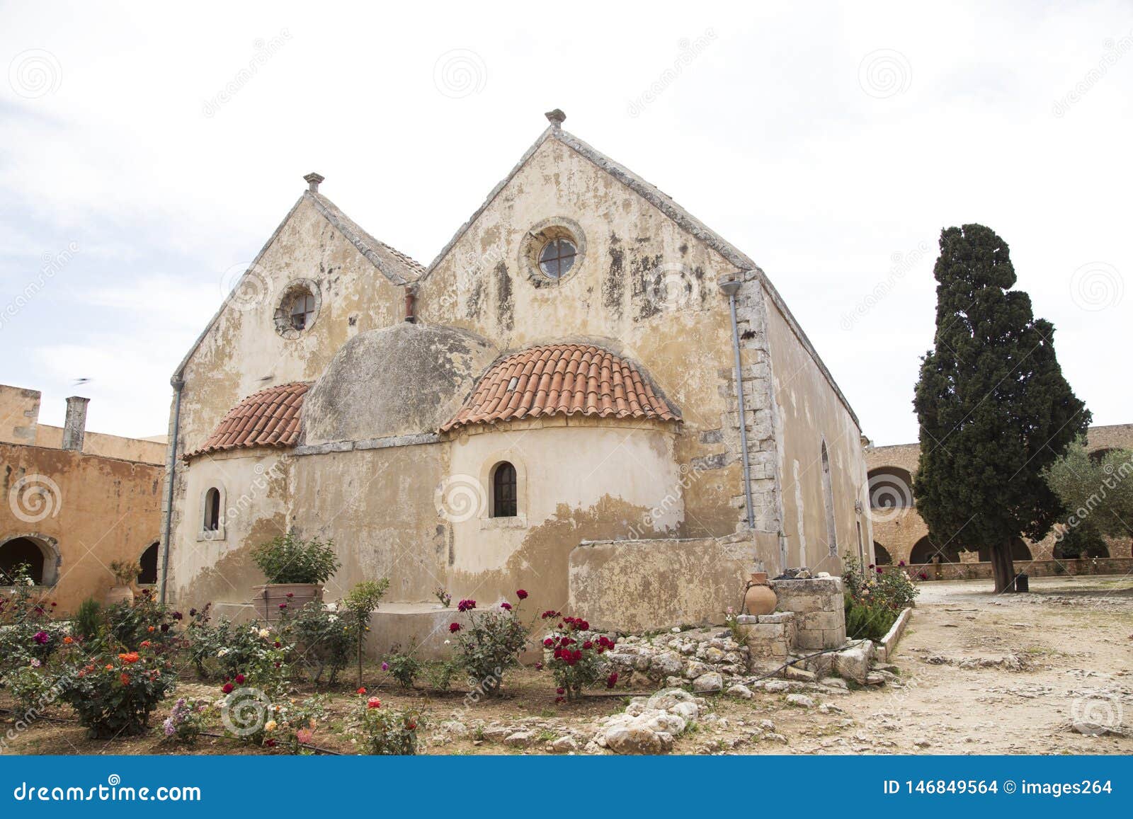The Holy Monastery Arkadi in Crete Stock Photo - Image of monastery ...