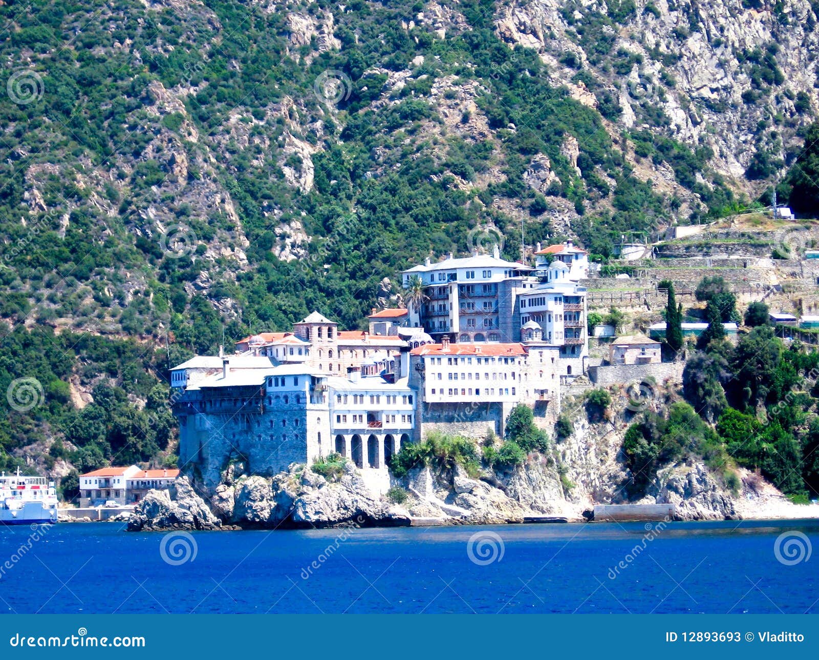 Holy monastery of Athos stock image. Image of european - 12893693