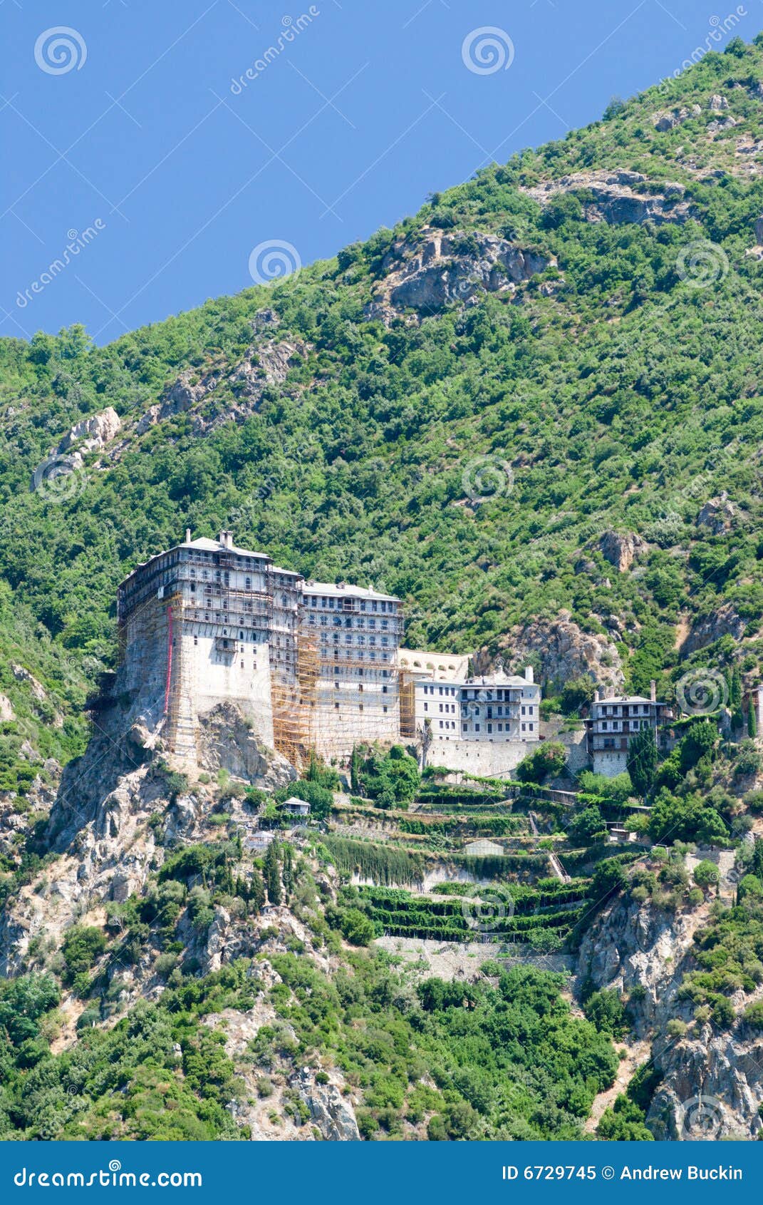 Holy monastery of athos stock image. Image of monastery - 6729745