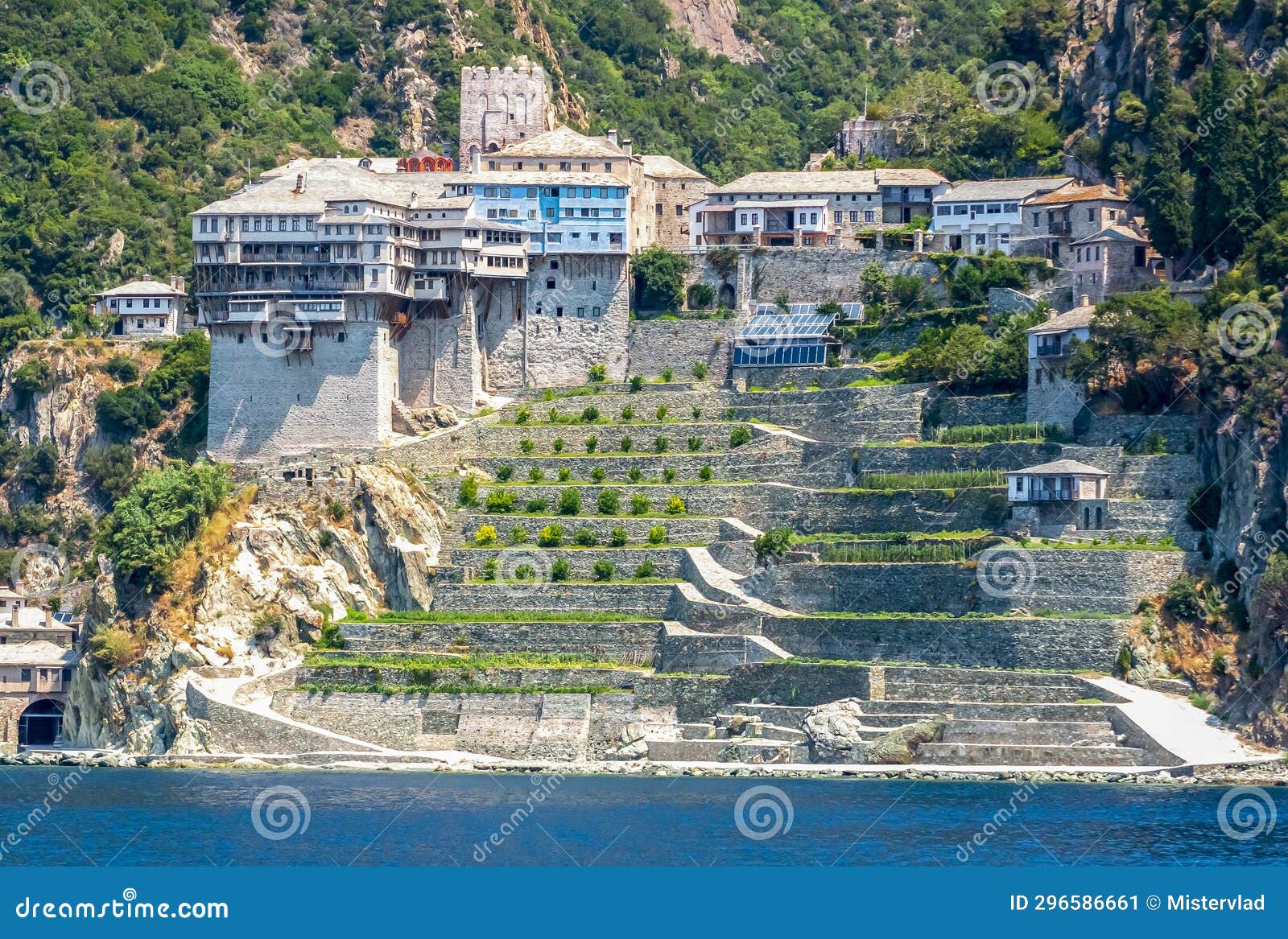 The Monastery Of Dionysiou, Mount Athos Royalty-Free Stock Photography ...