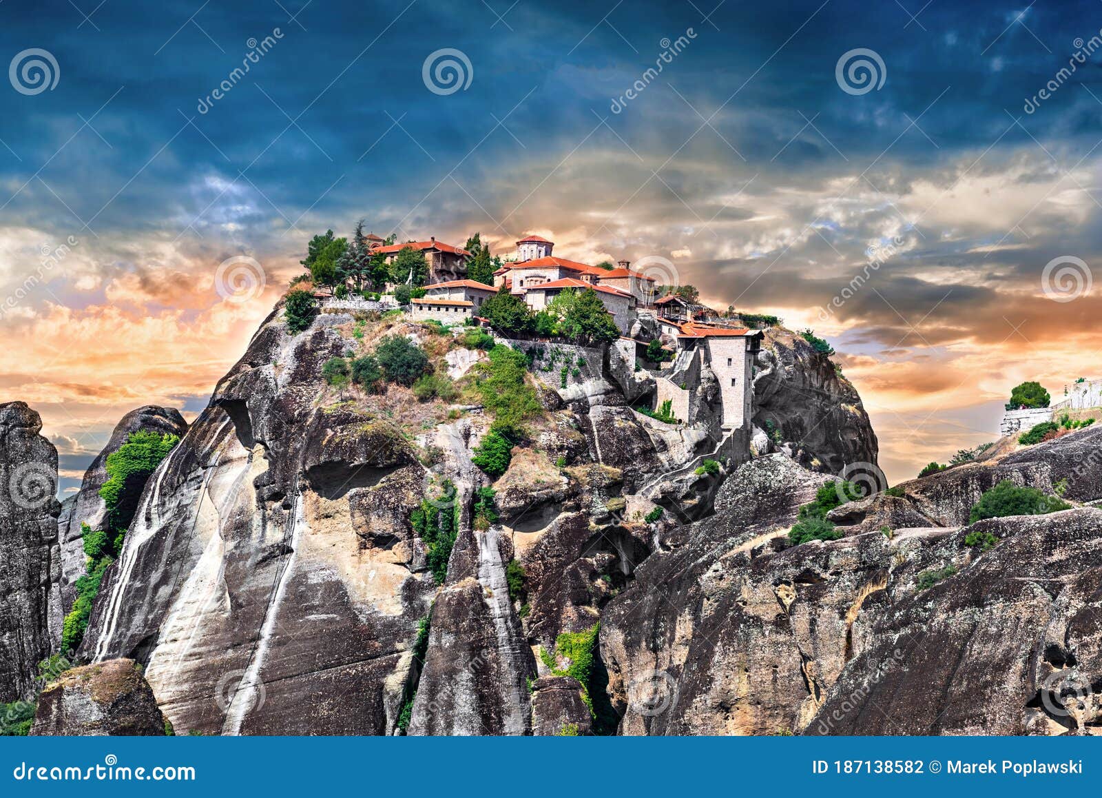 The Holy Monastery of Great Meteoron in Greece Stock Photo - Image of ...