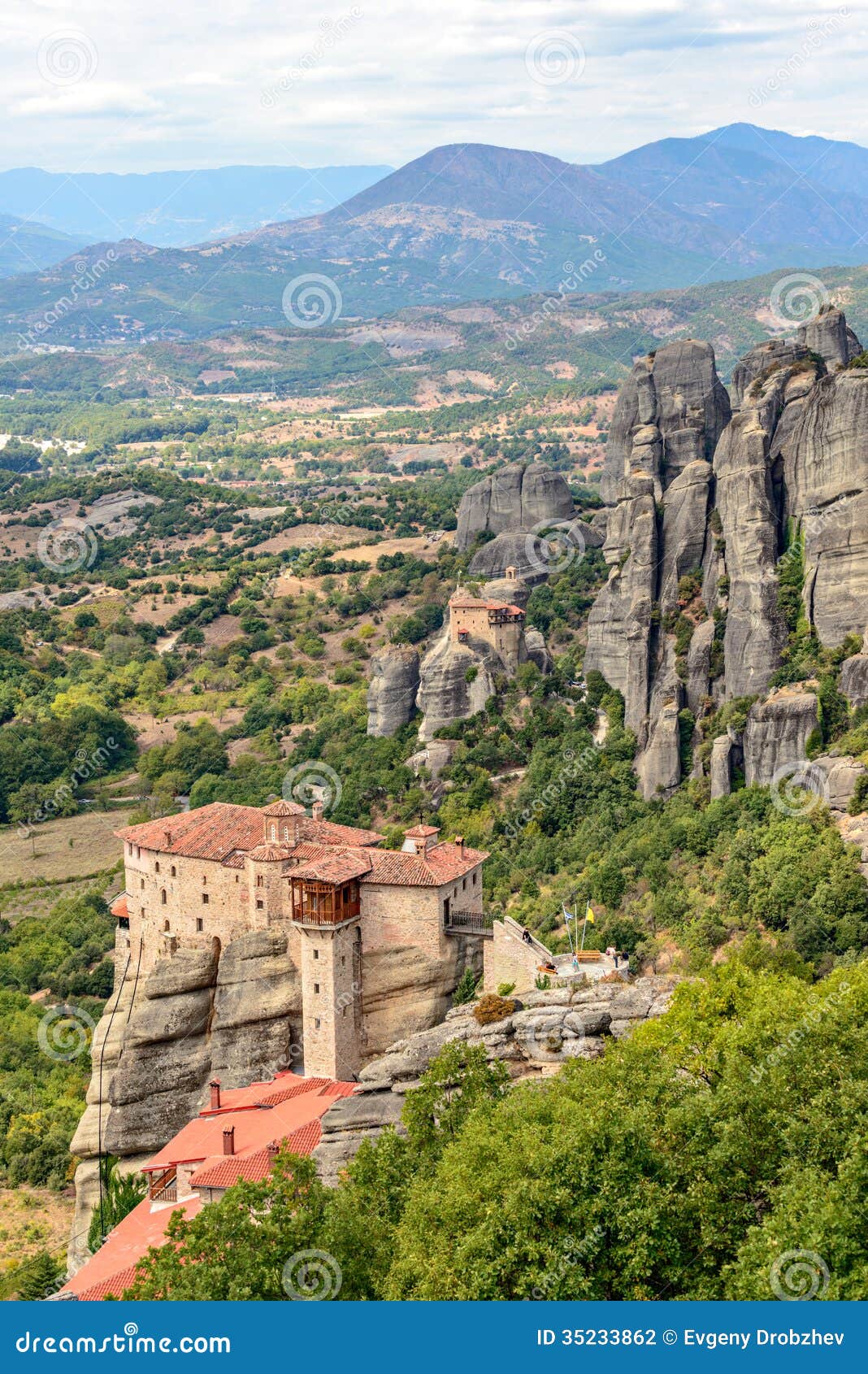 Holy Monastery of Rousanou in Meteora Stock Photo - Image of scene ...