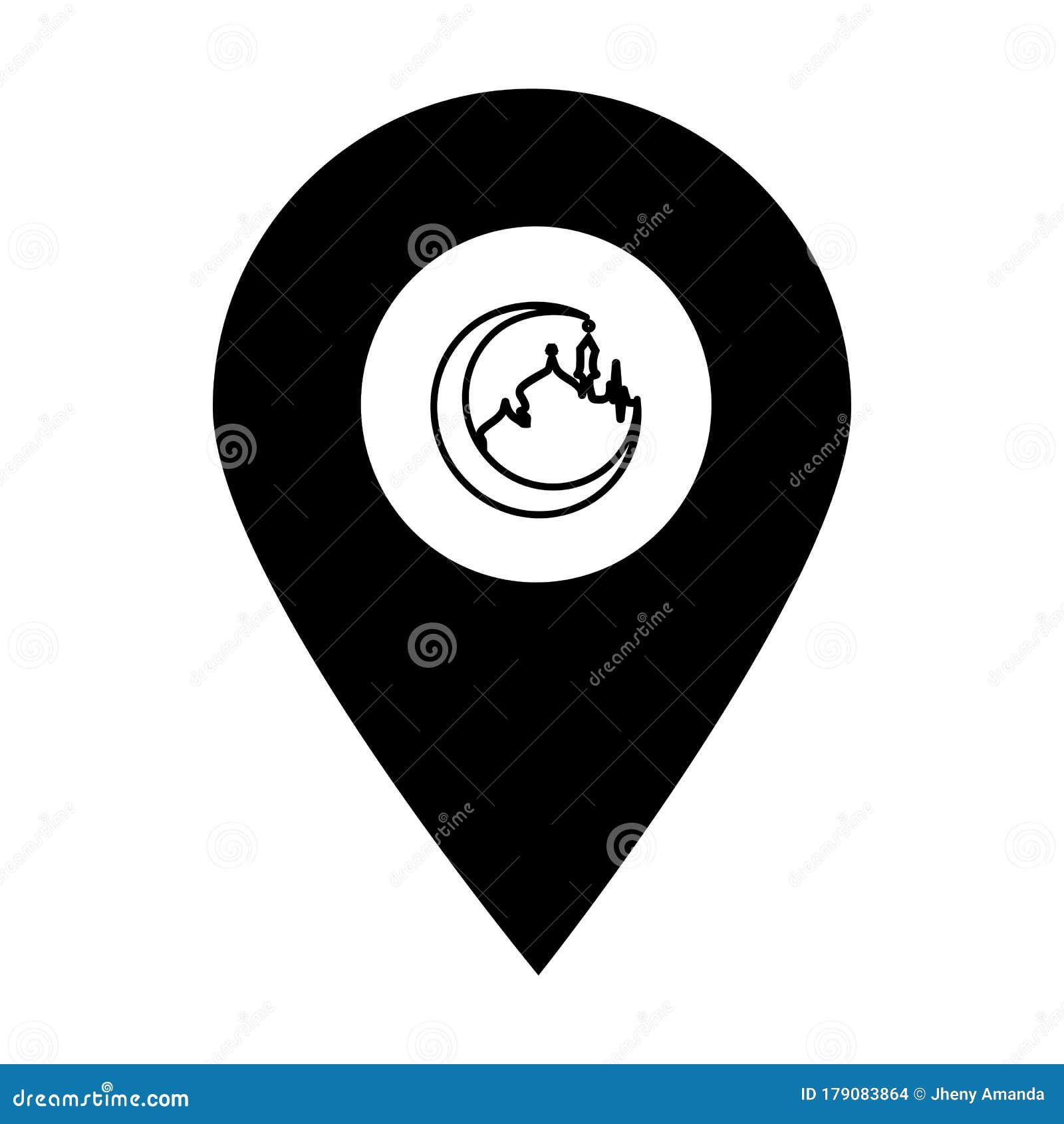 Holy Mosque Location Map Pin Pointer Icon. Element of Map Point for ...