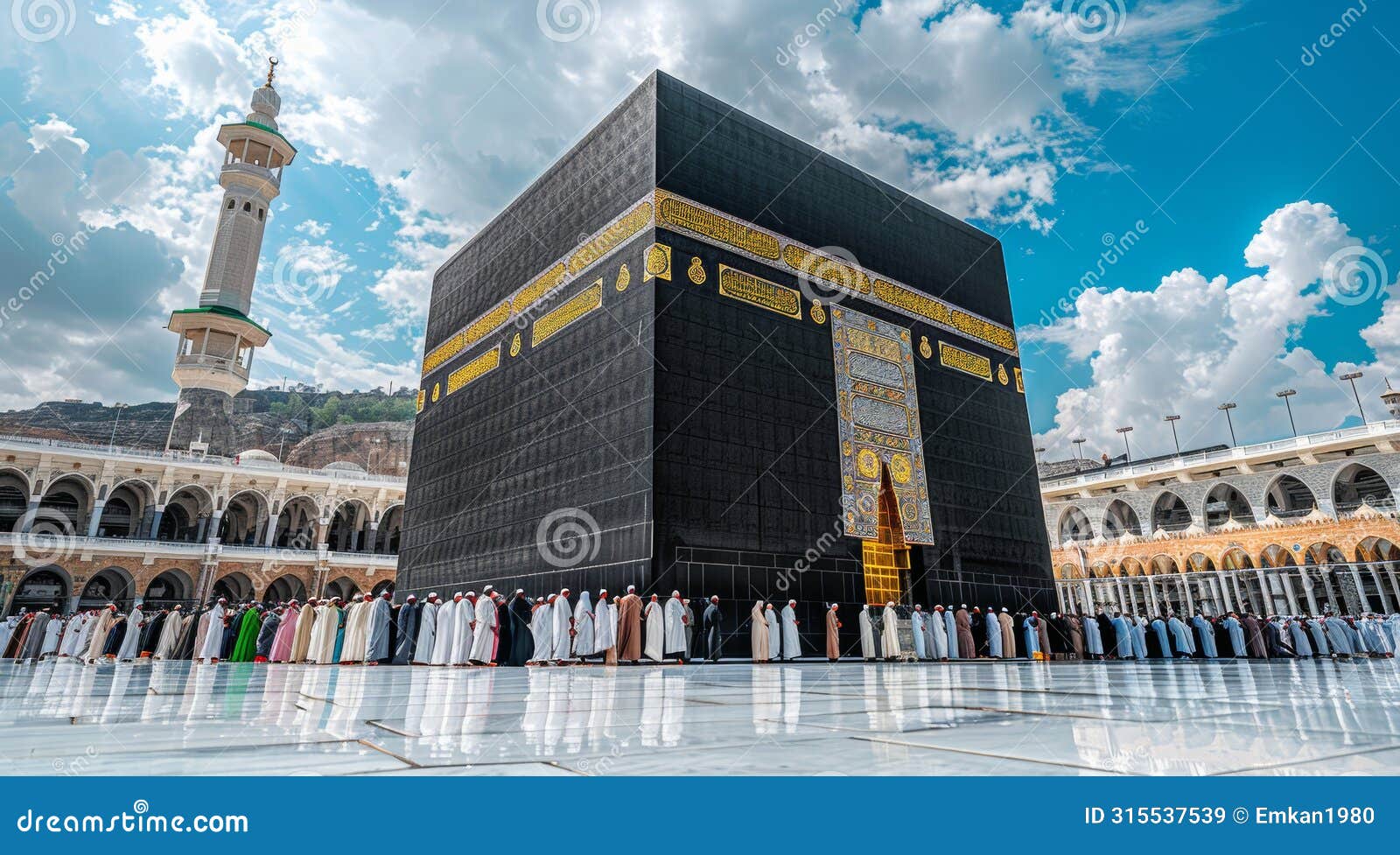 The Holy Mosque of Mecca stock illustration. Illustration of arab ...