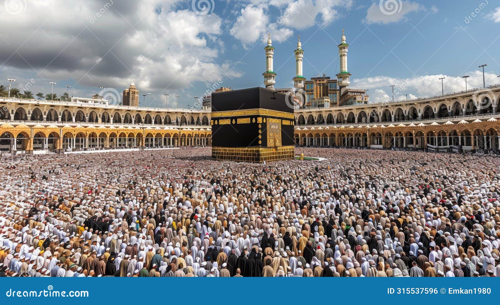 The Holy Mosque of Mecca stock illustration. Illustration of saudi ...