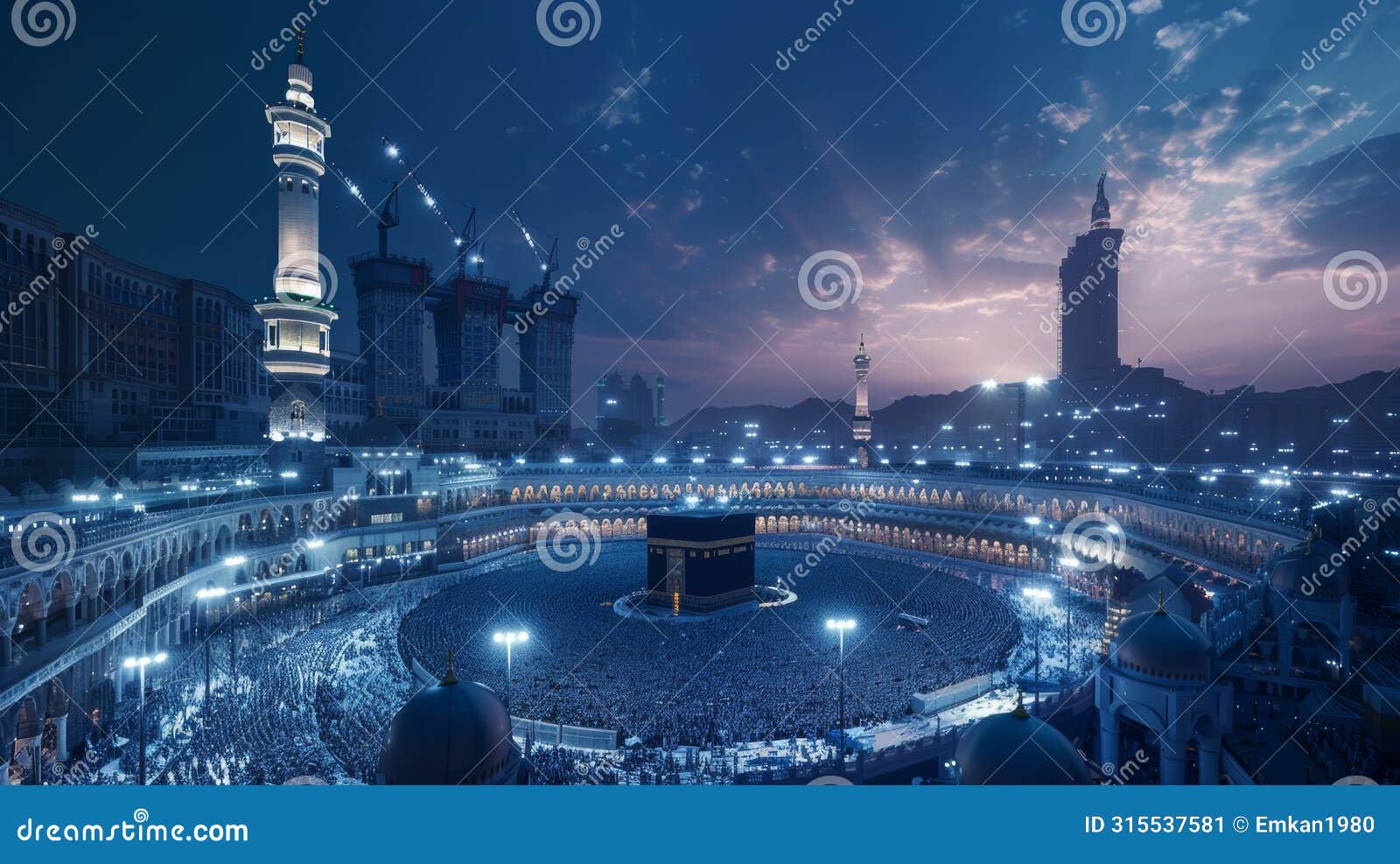The Holy Mosque of Mecca stock illustration. Illustration of travel ...