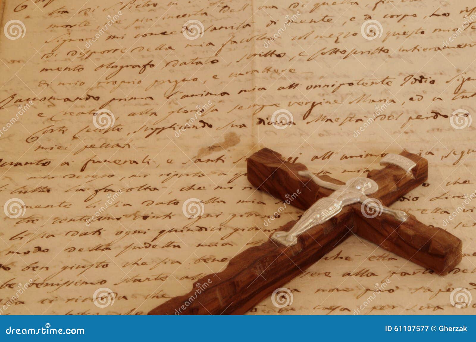 Holy papers stock image. Image of fashioned, crucifix - 61107577
