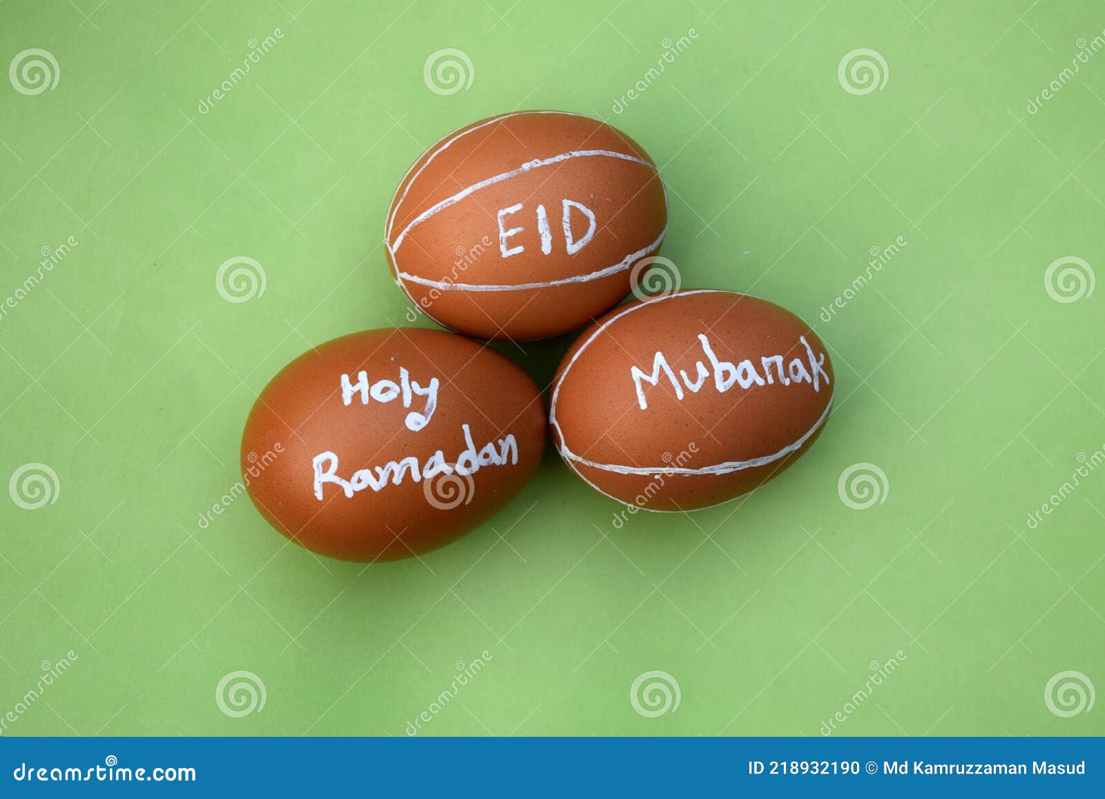 Holy Ramadan and Eid Mubarak Hand Typography on the Egg Stock Photo ...