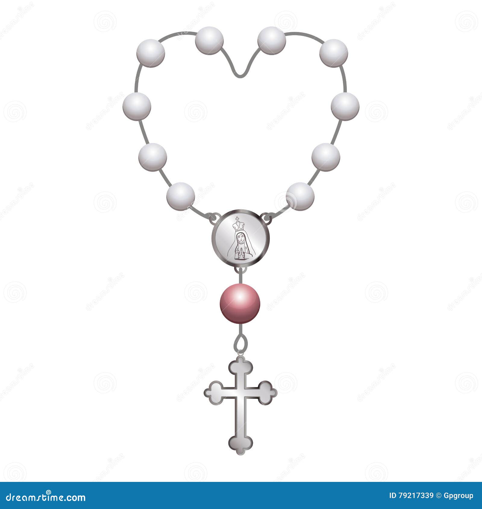 Holy Rosary. Brown Frame With Rosary. Cartoon Vector | CartoonDealer ...