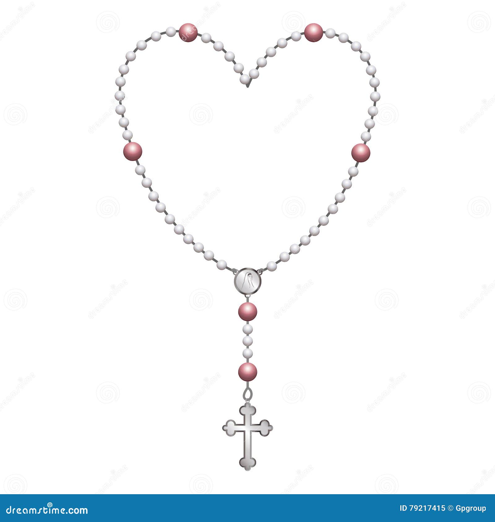 Holy Rosary. Brown Frame With Rosary. Cartoon Vector | CartoonDealer ...