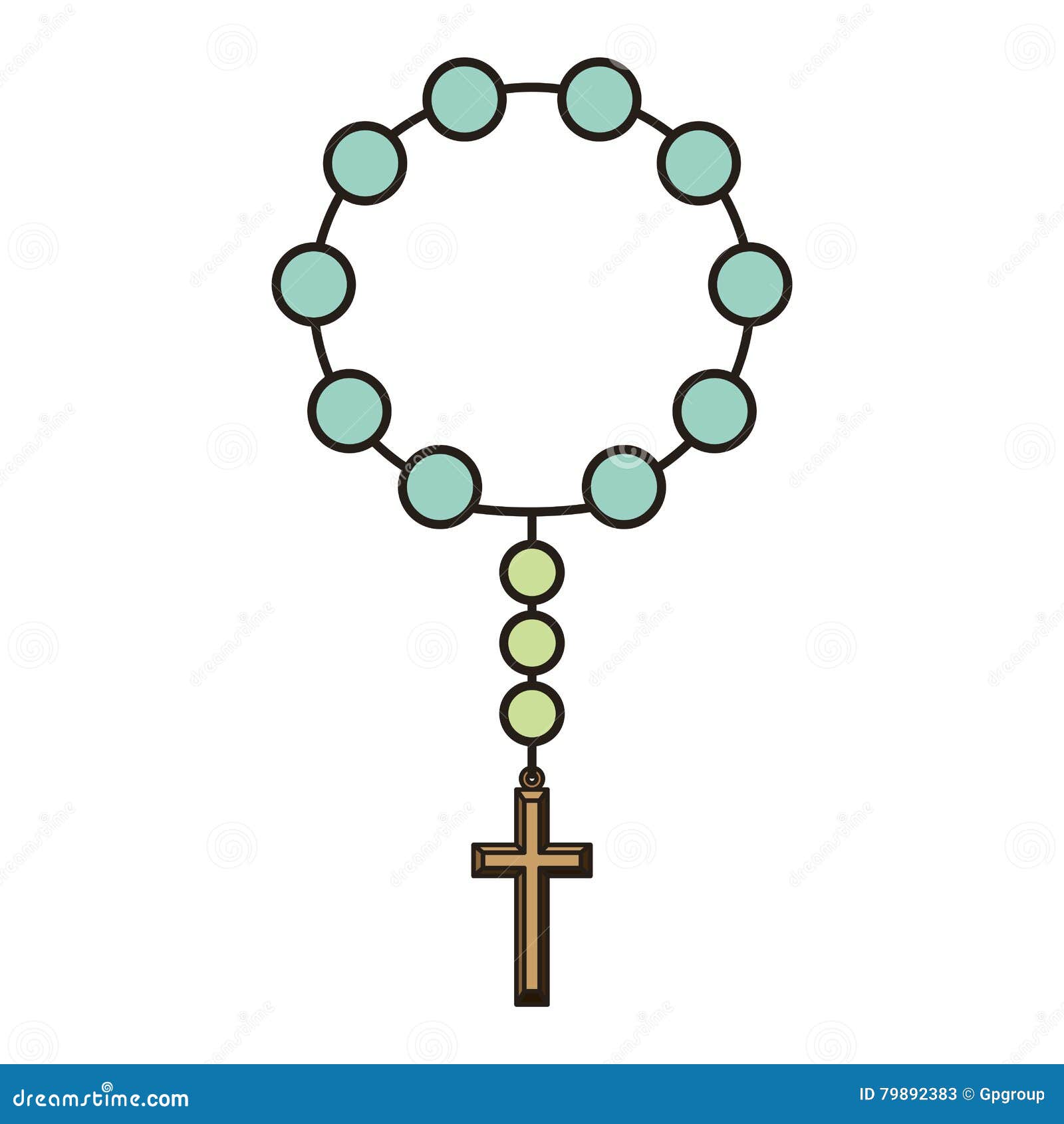Holy Rosary. Brown Frame With Rosary. Cartoon Vector | CartoonDealer ...